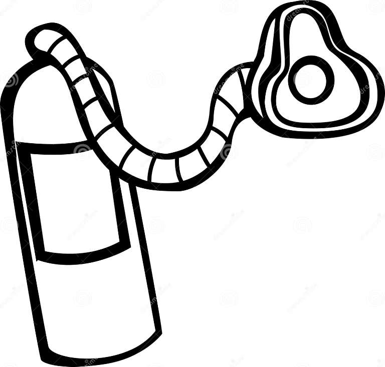 Oxygen Tank and Mask Vector Illustration Stock Vector - Illustration of ...