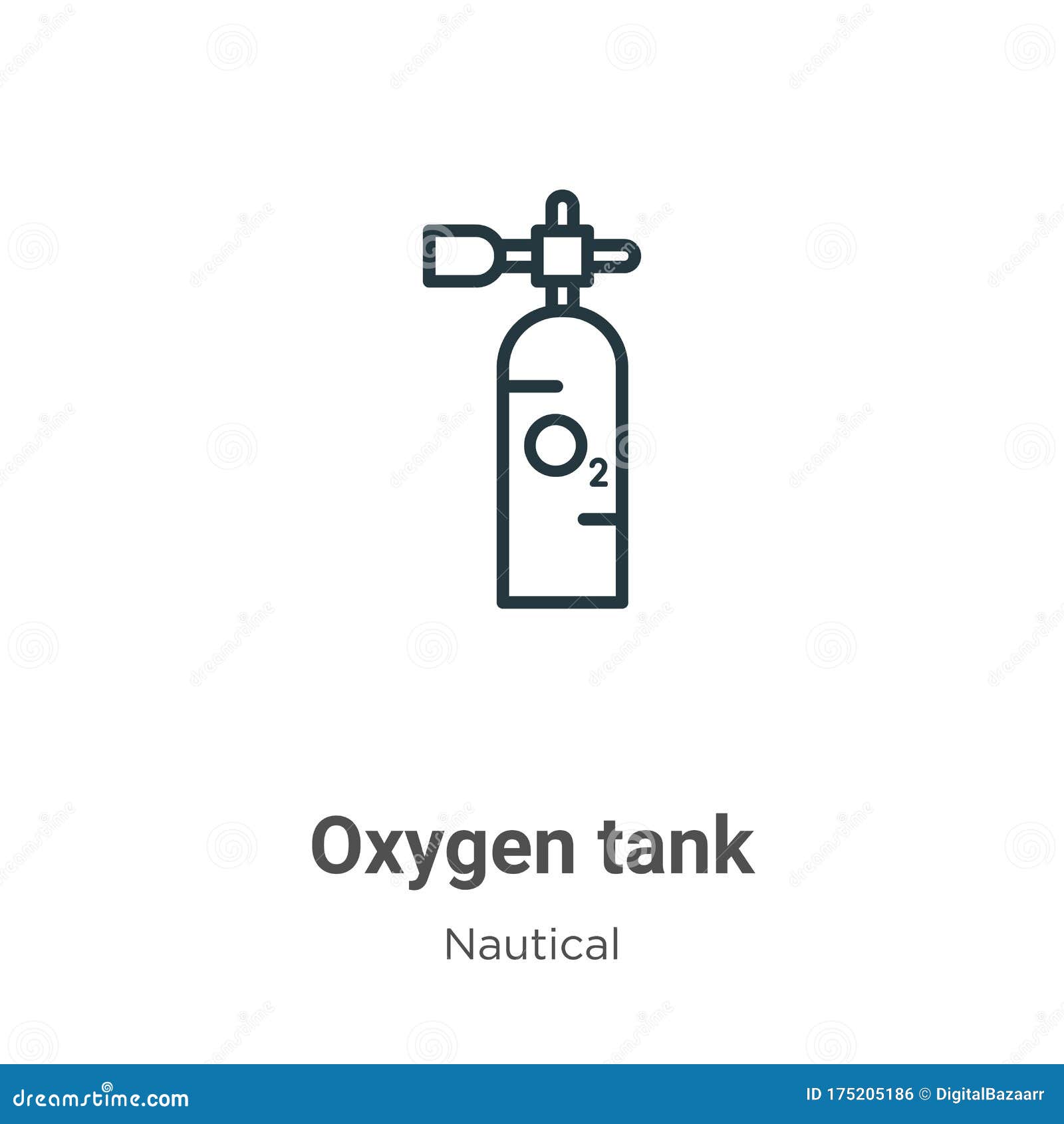 Oxygen Tank Outline Vector Icon. Thin Line Black Oxygen Tank Icon, Flat ...