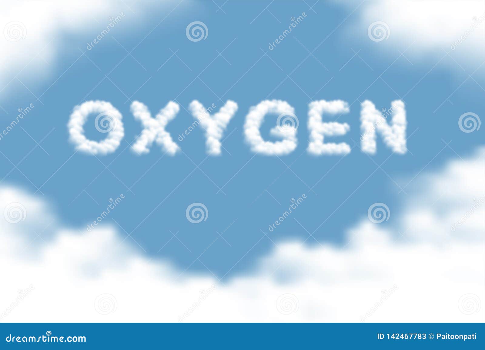 Oxygen Text Cloud or Smoke Pattern Design Illustration Isolated Float ...