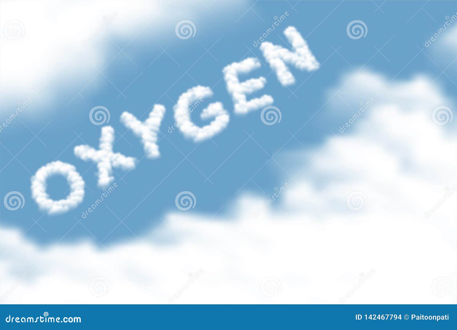 Oxygen Text Cloud or Smoke Pattern Design Illustration Isolated Float ...