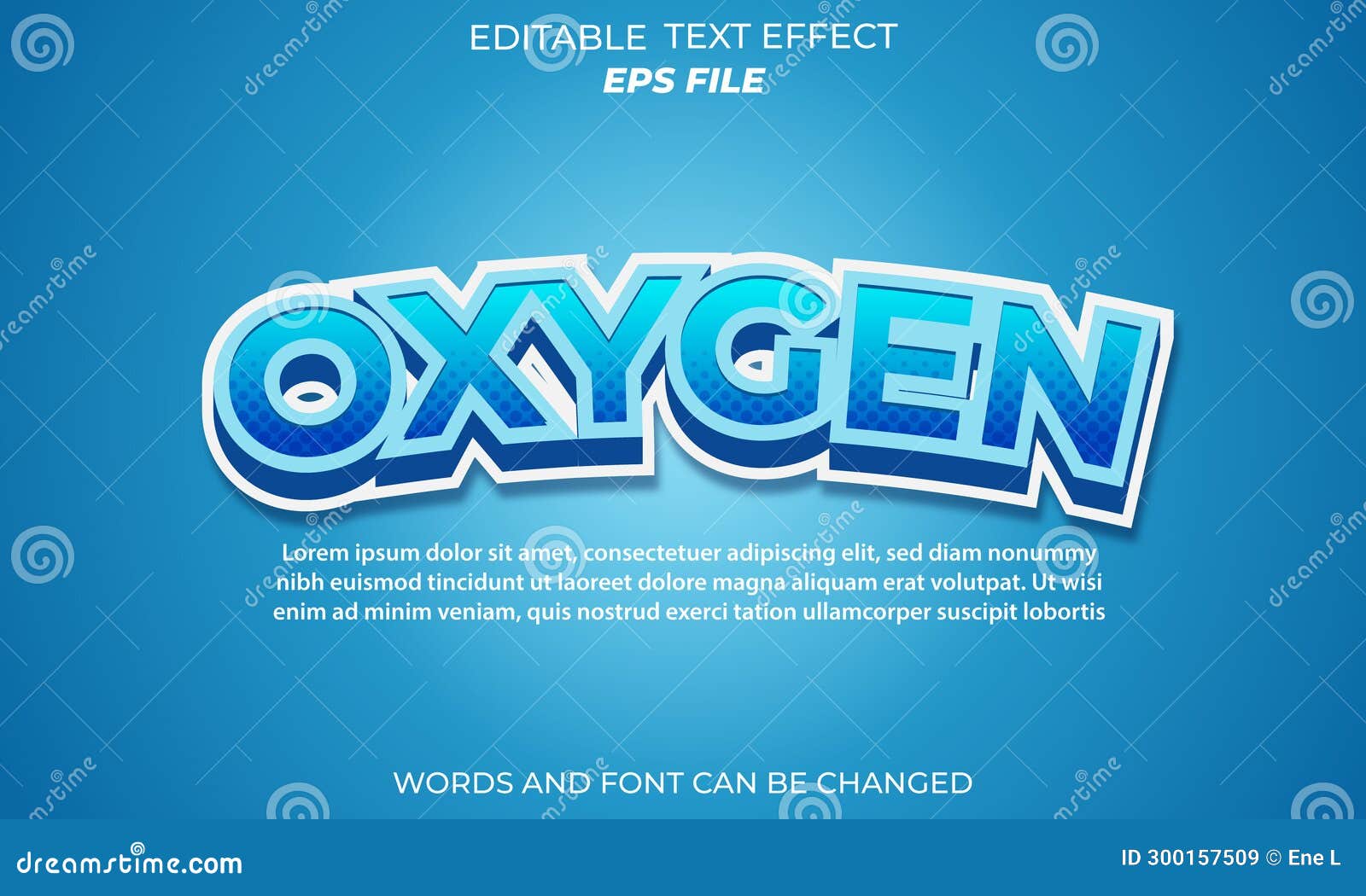 Oxygen Text Effect, Font Editable, Typography, 3d Text. Vector Template ...