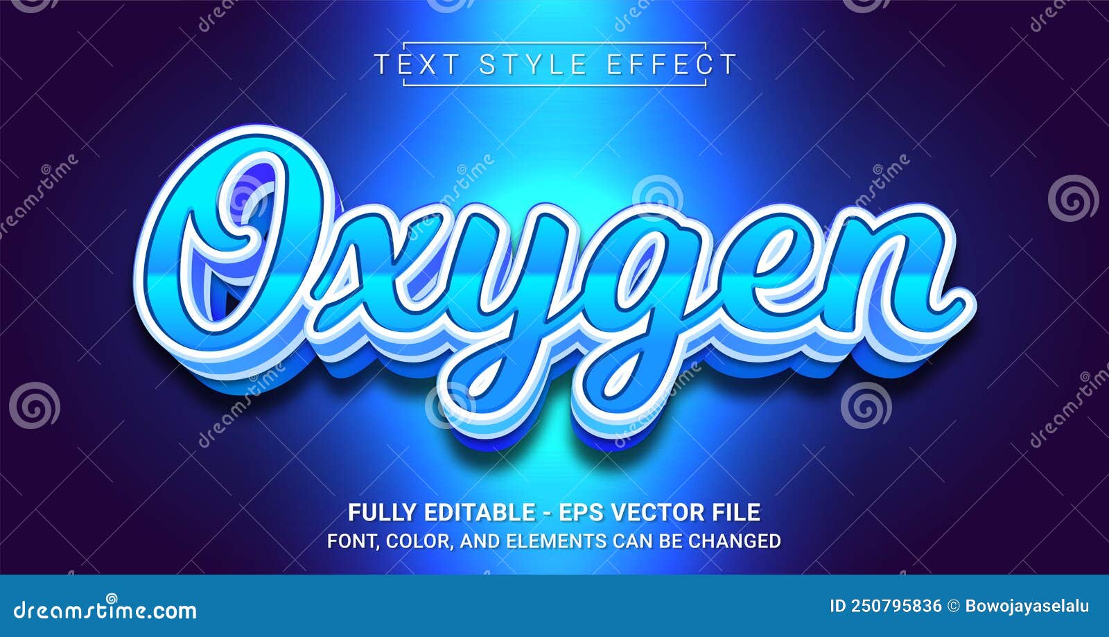 Oxygen Text Style Effect. Editable Graphic Text Template Stock Vector ...
