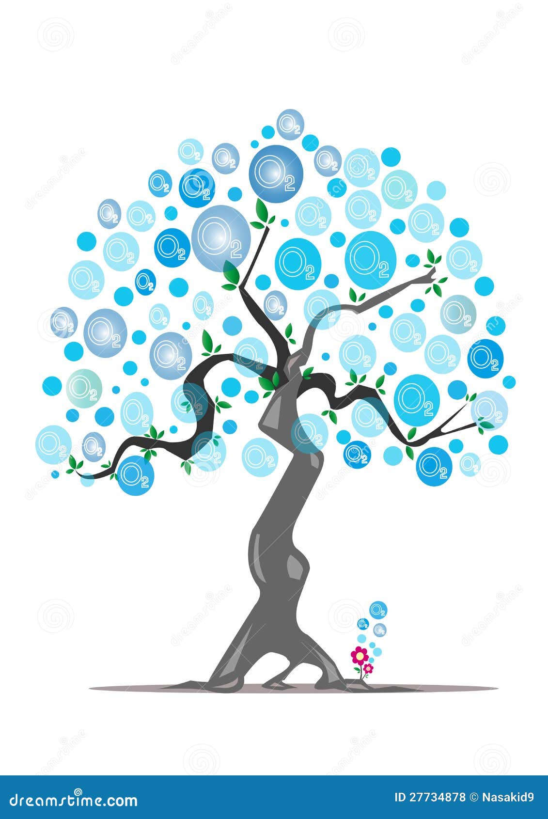 Oxygen tree stock vector. Illustration of blue, icon - 27734878