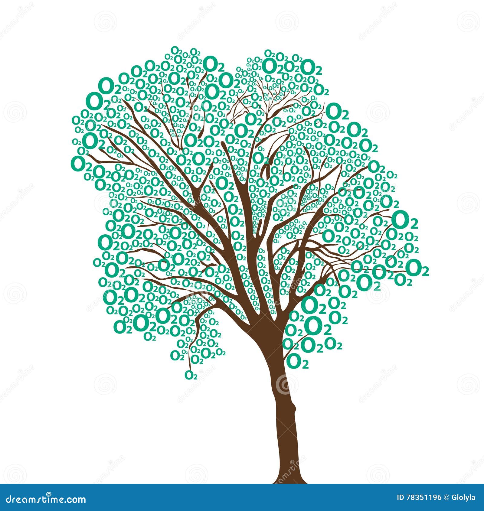 Oxygen tree, stock vector. Illustration of pastel, natural - 78351196