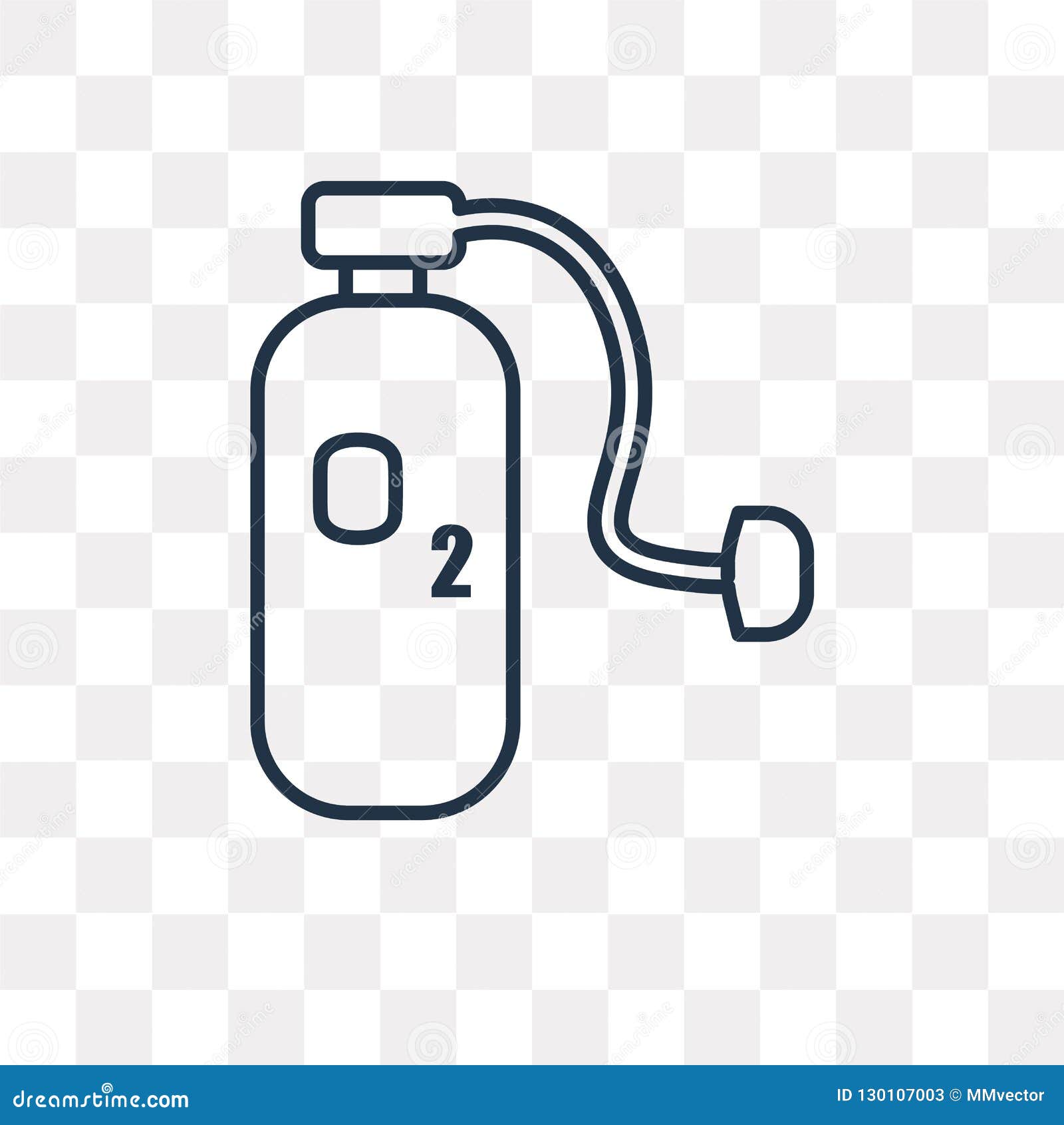 Oxygen Vector Icon Isolated On Transparent Background, Linear Ox ...