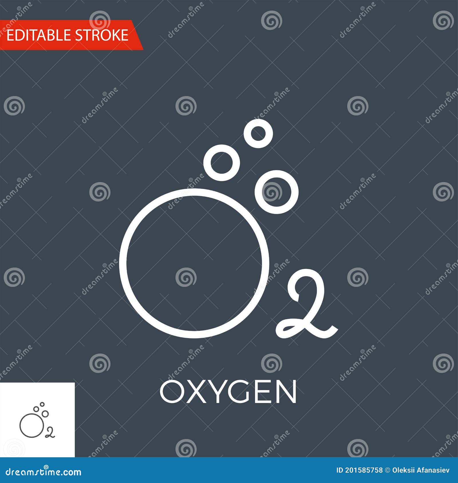 Oxygen Vector Icon stock vector. Illustration of science - 201585758