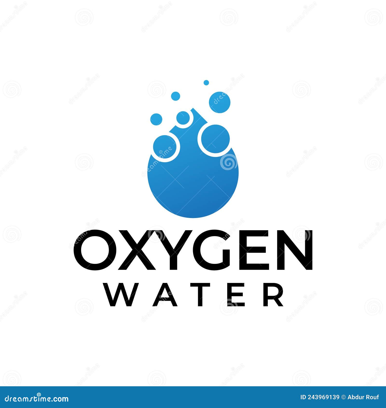 Modern Oxygen Water Logo Design Cartoon Vector | CartoonDealer.com ...