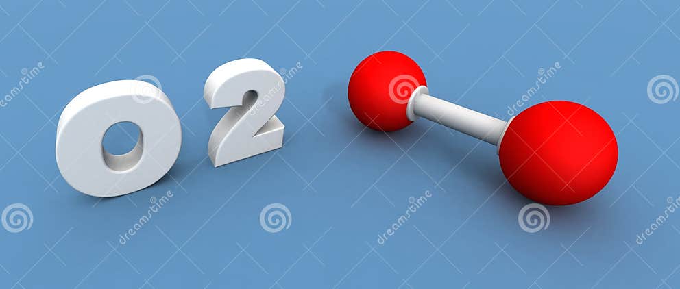 Oxygene molecule stock illustration. Illustration of chemistry - 8439080