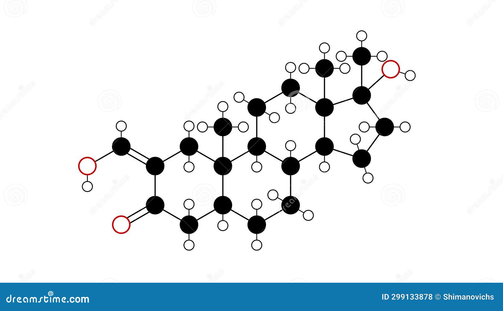 Oxymetholone Molecule, Structural Chemical Formula, Ball-and-stick ...