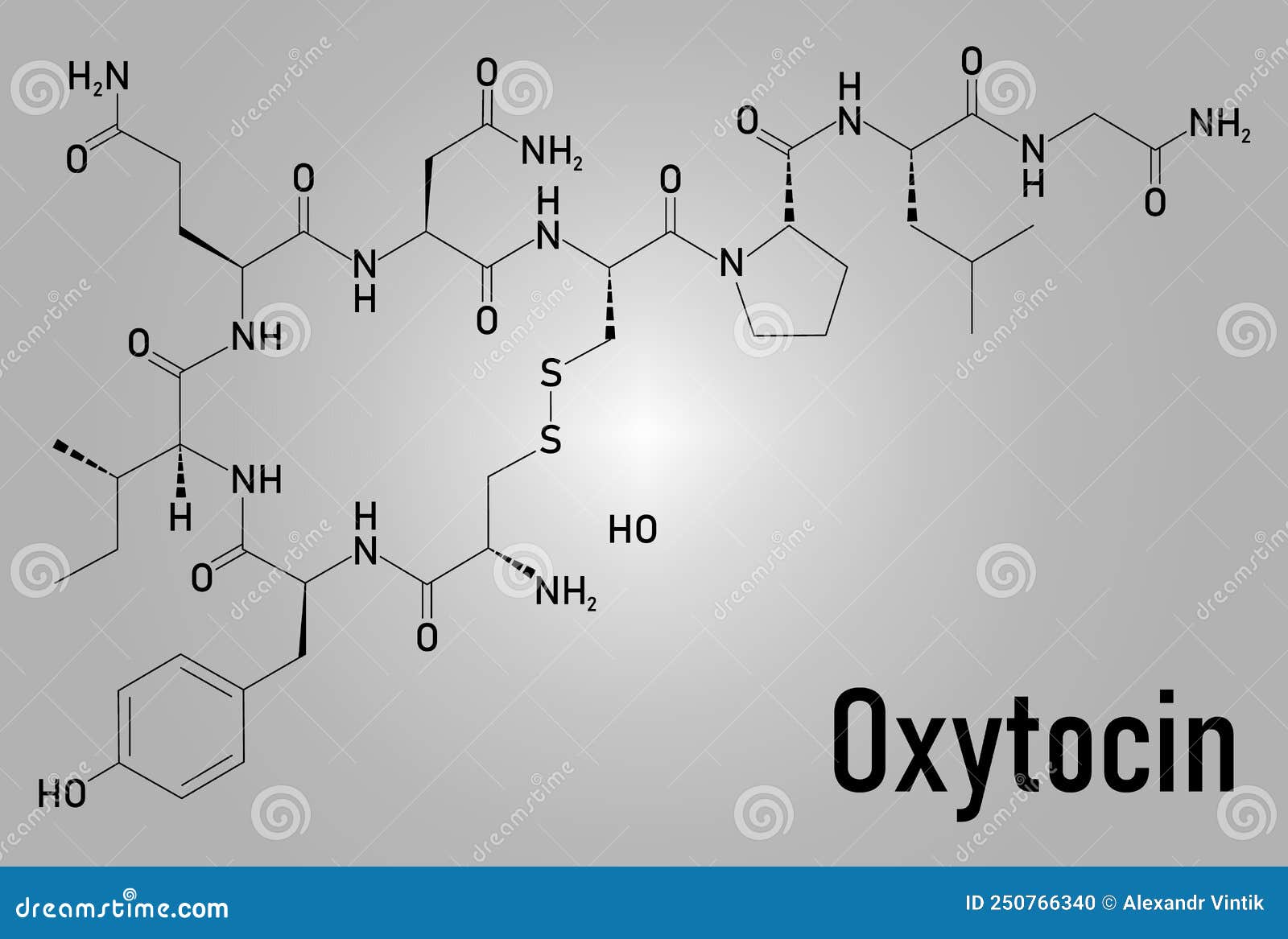 Oxytocin Hormone Molecule. Skeletal Formula Stock Vector - Illustration ...