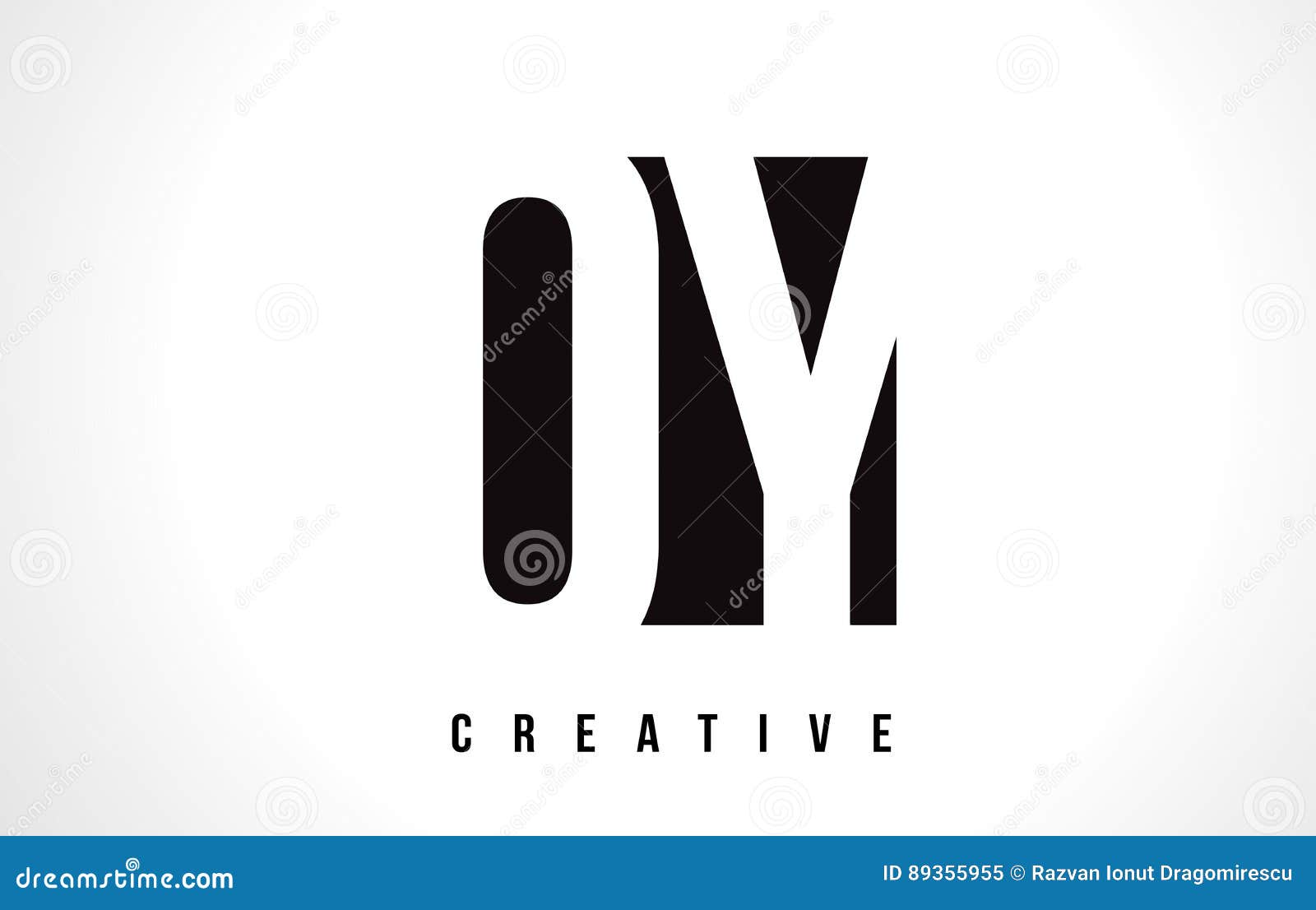 OY O Y White Letter Logo Design with Black Square. Stock Vector ...