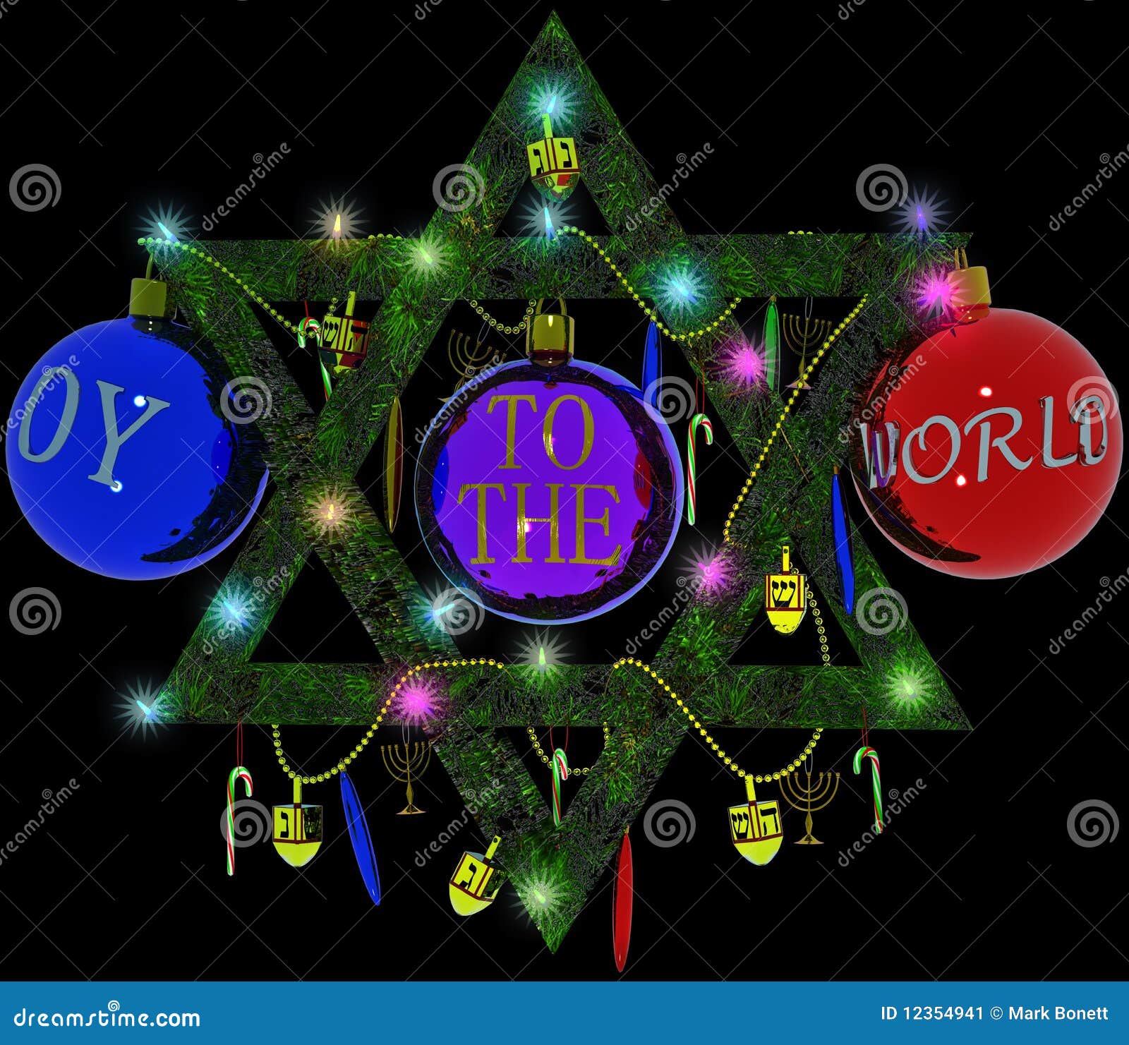 Oy to the World stock illustration. Illustration of hannukah - 12354941