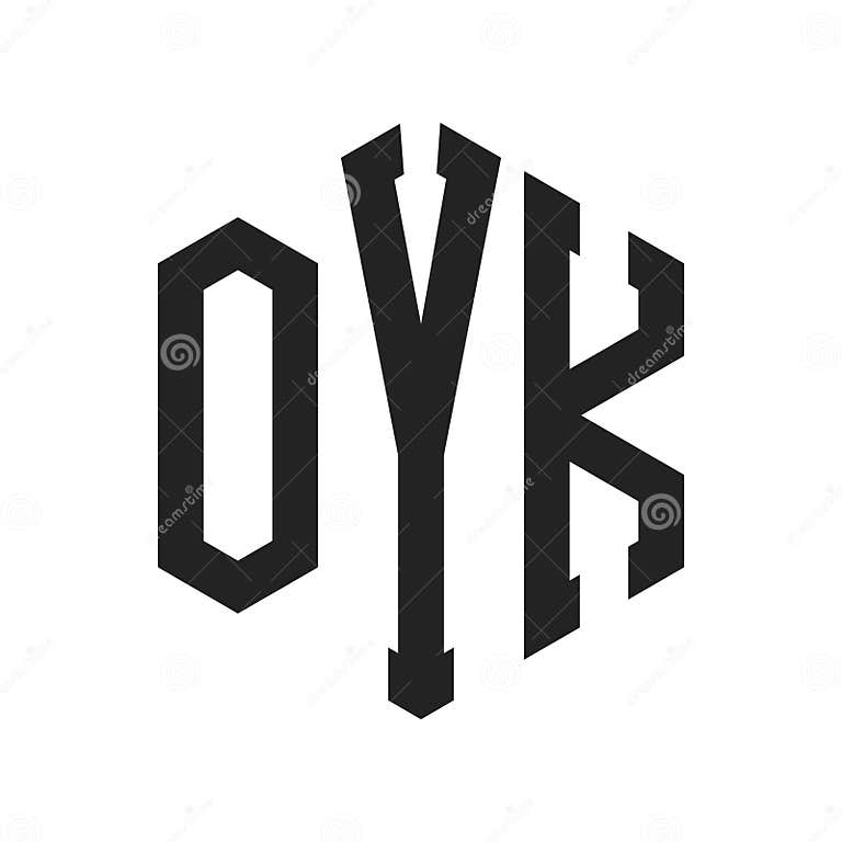 OYK Logo Design. Initial Letter OYK Monogram Logo Using Hexagon Shape ...