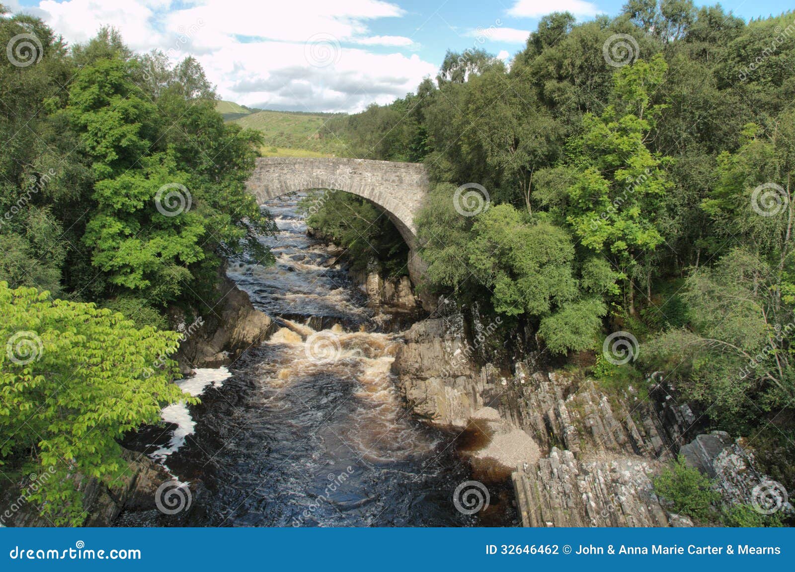 Oykel Bridge and Waterfalls, Sutherland, Scotland,UK. Stock Photo ...