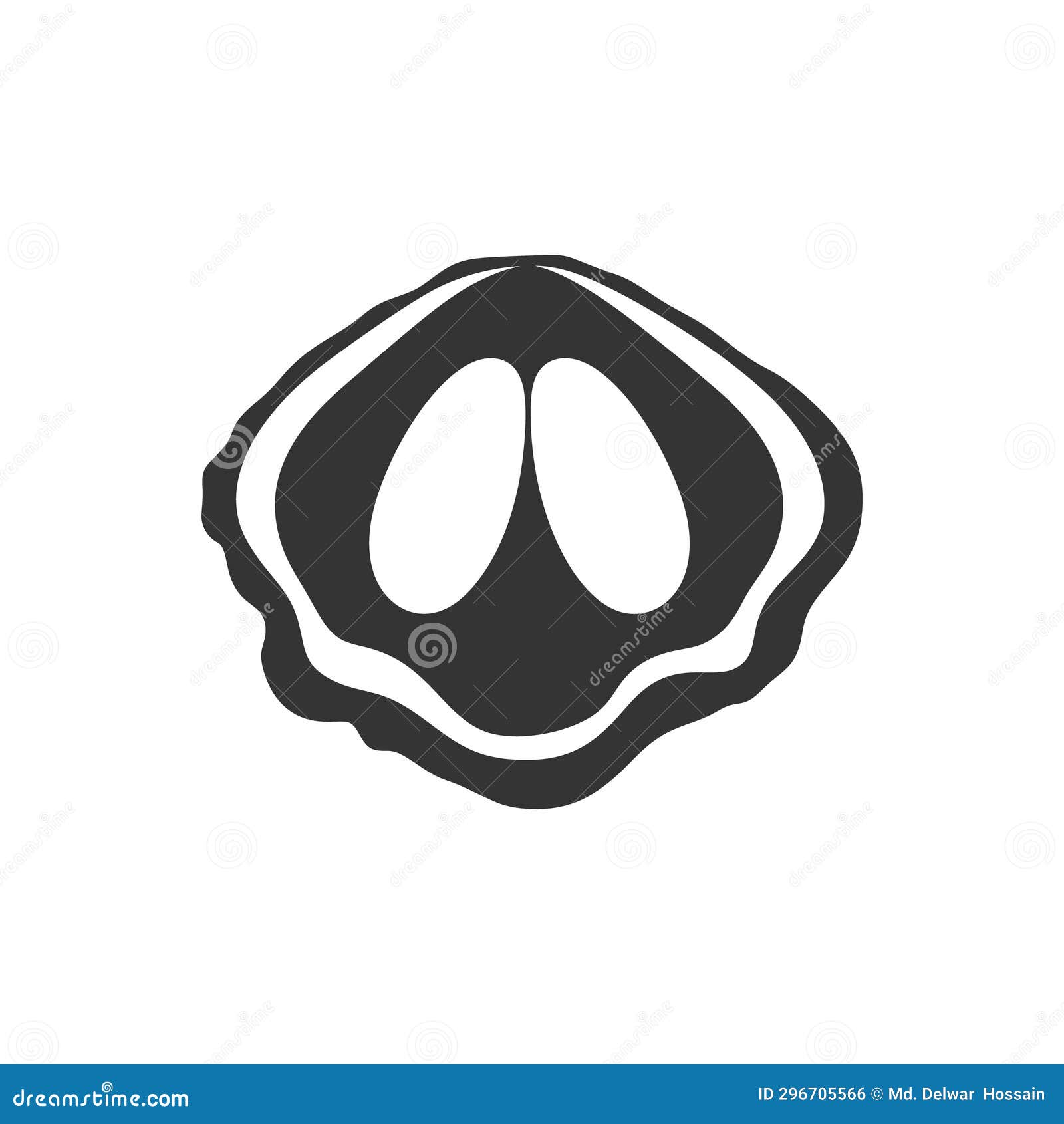 Oyster Icon stock vector. Illustration of fresh, icon - 296705566