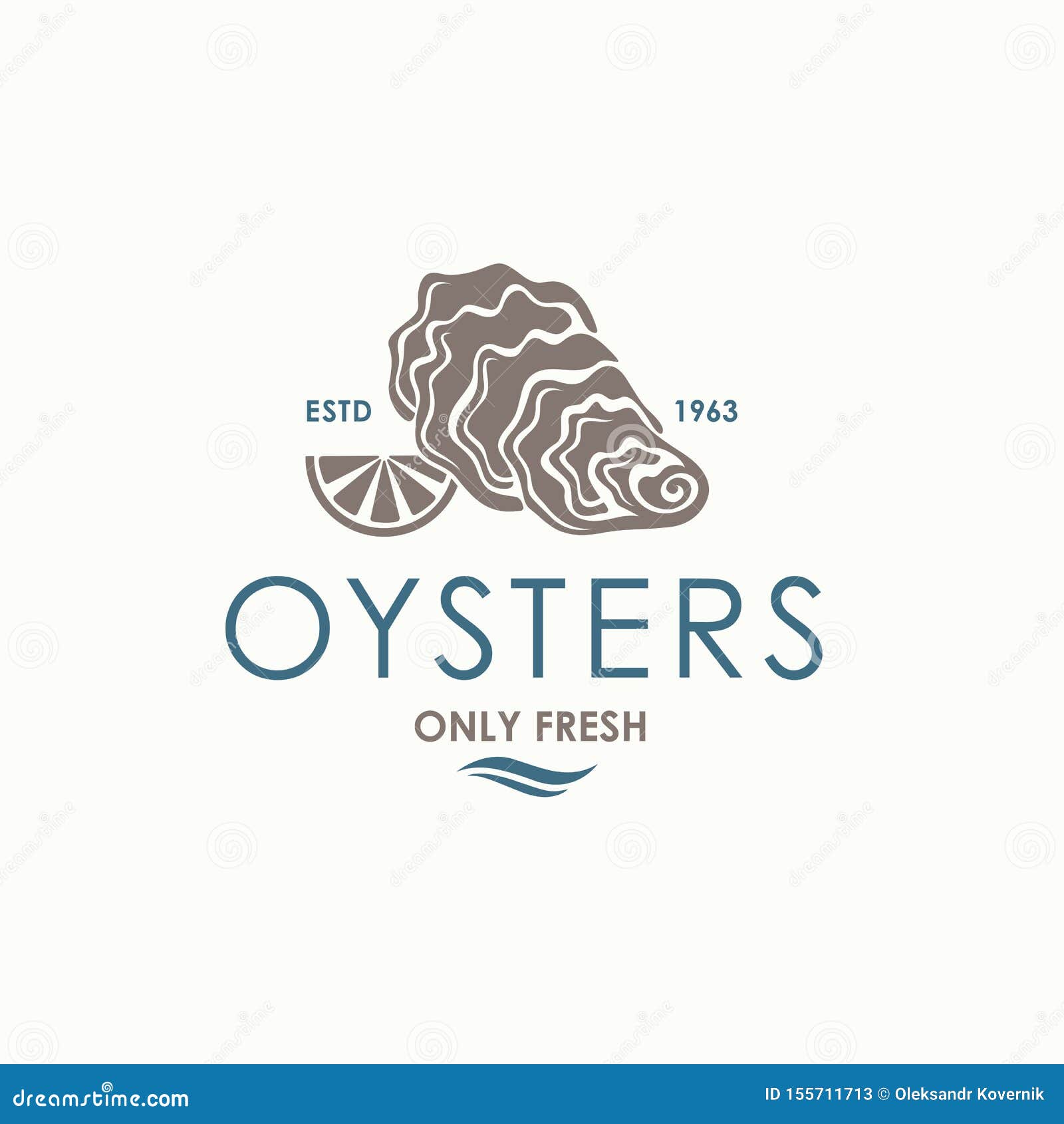 Oyster shell label stock vector. Illustration of logo - 155711713