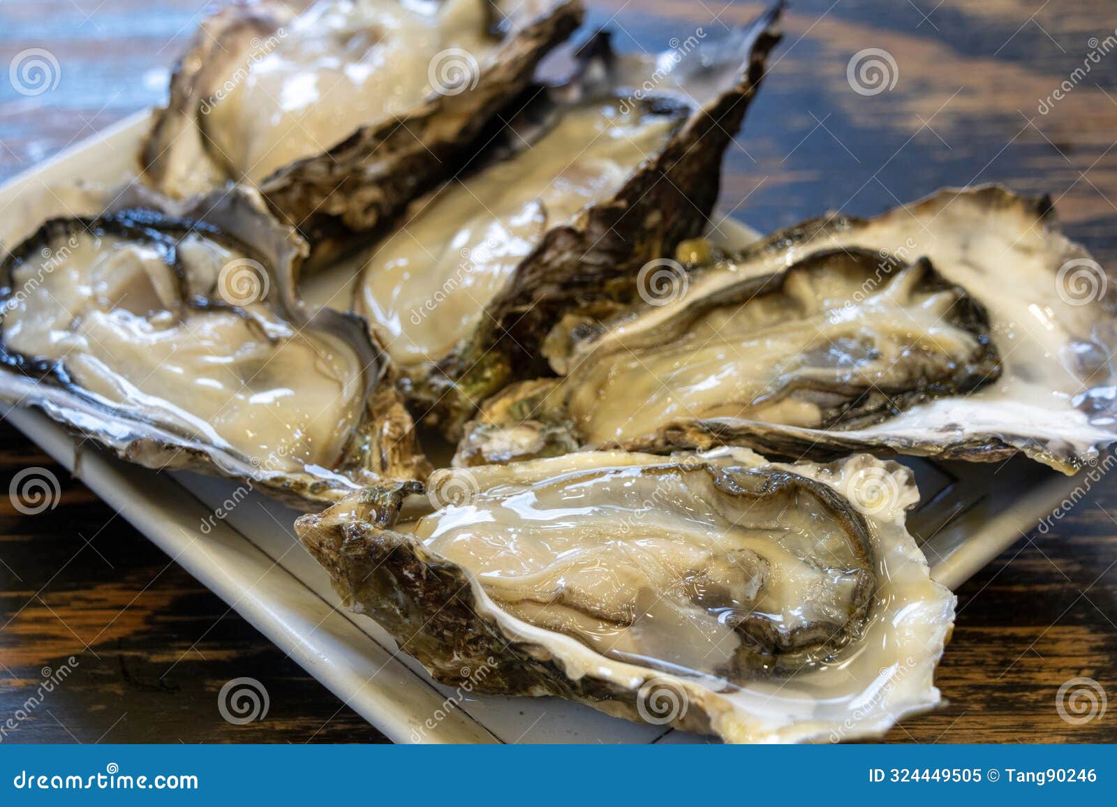 Oysters on the Half-shell To Be Served for Eaten Raw Stock Image ...