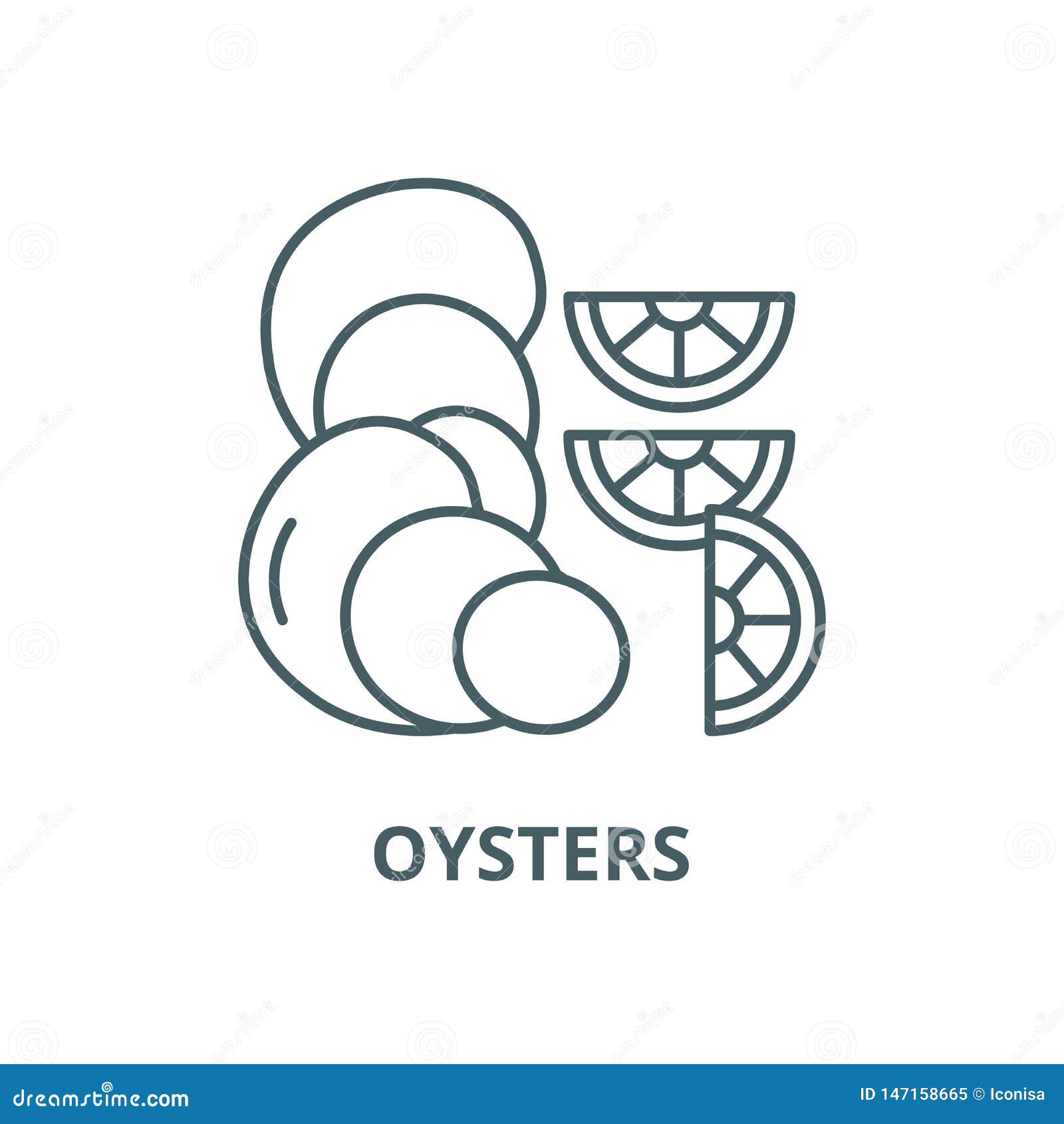 Oysters Vector Line Icon, Linear Concept, Outline Sign, Symbol Stock ...