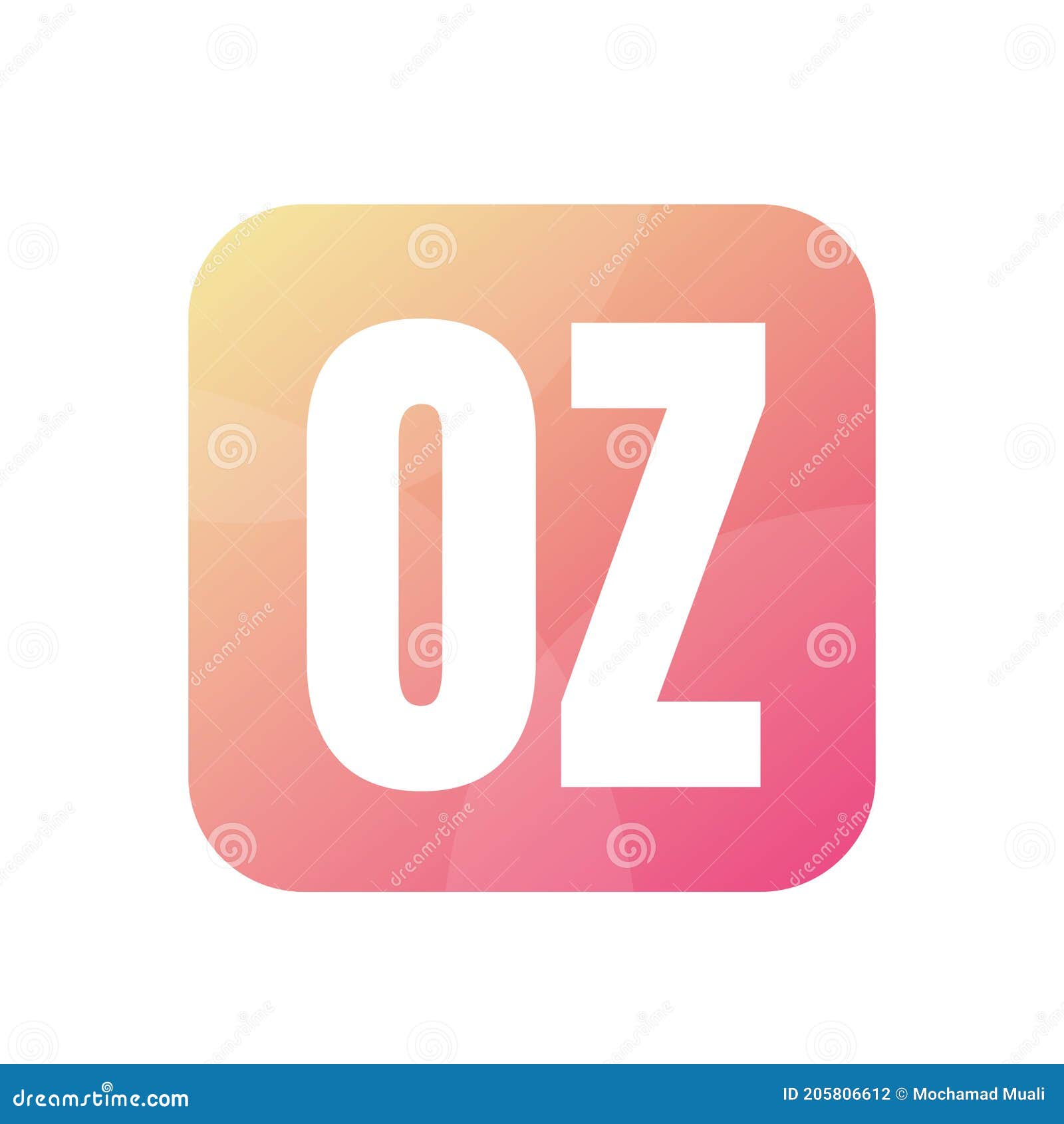 OZ Letter Logo Design with Simple Style Stock Vector - Illustration of ...