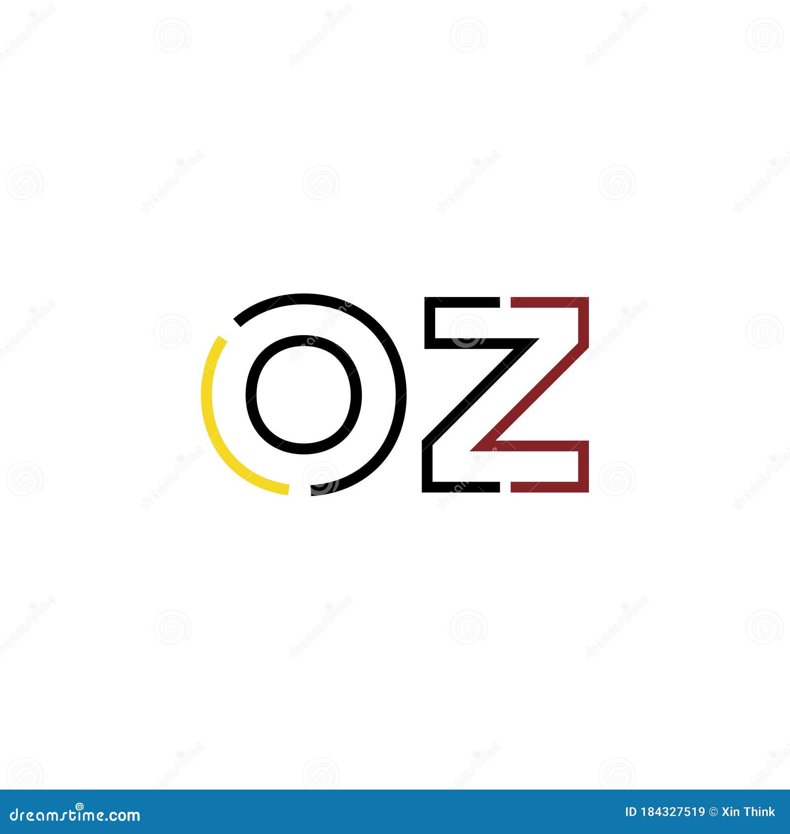 OZ Letter Logo Icon Design Template Elements Stock Vector ...