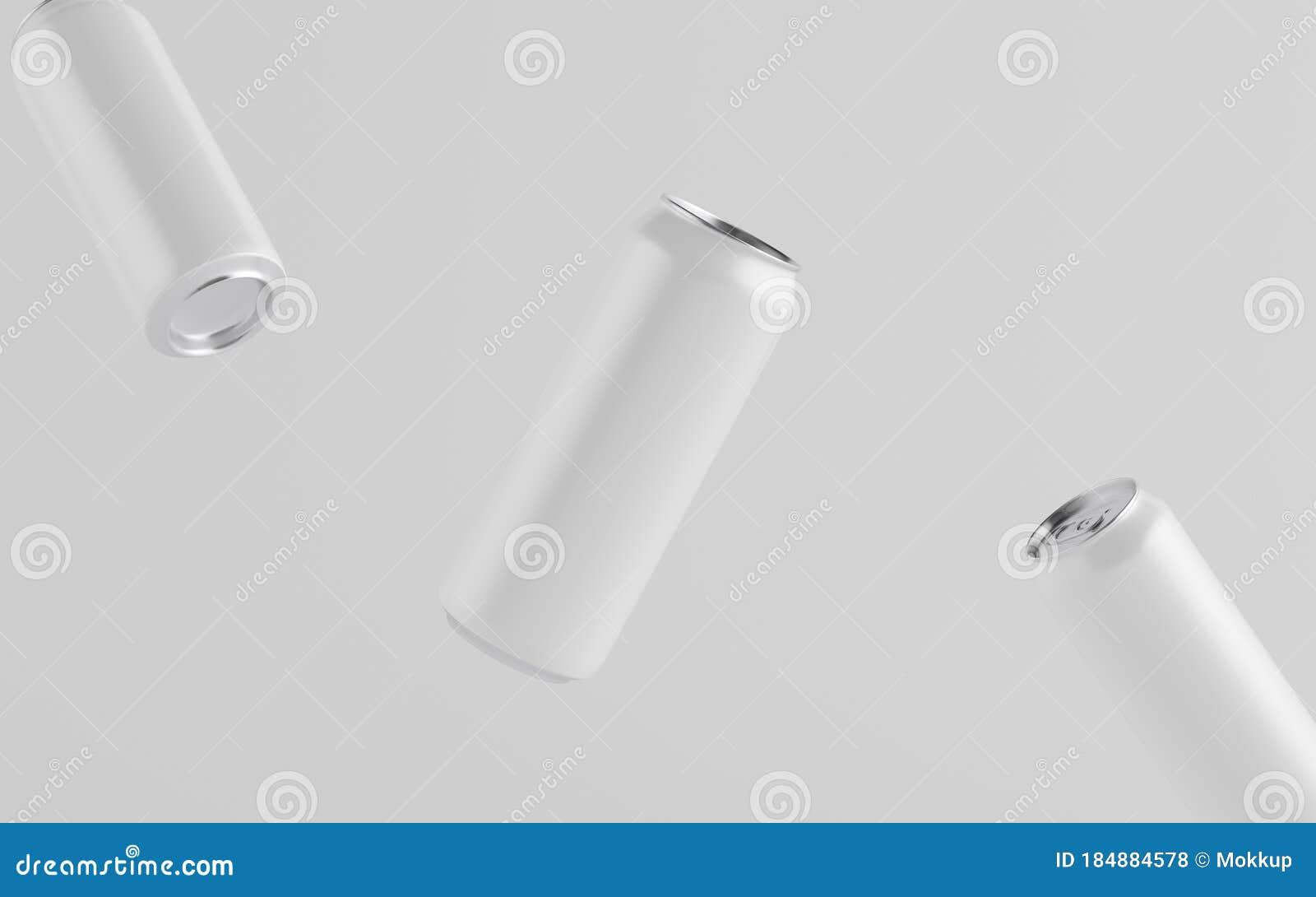 16 Oz. / 500ml Aluminium Can Mockup - Three Floating Cans. Blank Label ...