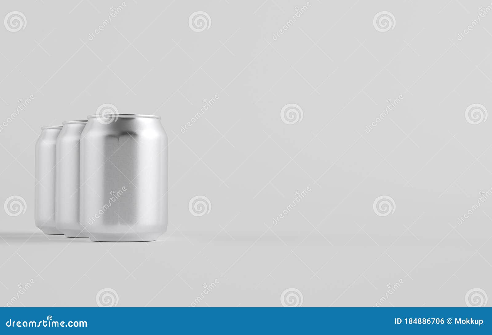 8 Oz. / 250ml Stubby Aluminium Beverage Can Mockup - Three Cans. 3D ...