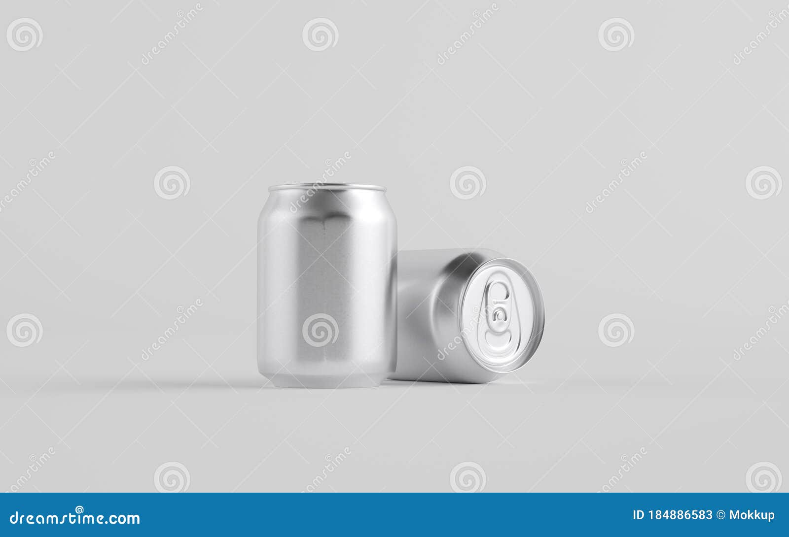 8 Oz. / 250ml Stubby Aluminium Beverage Can Mockup - Two Cans. 3D ...