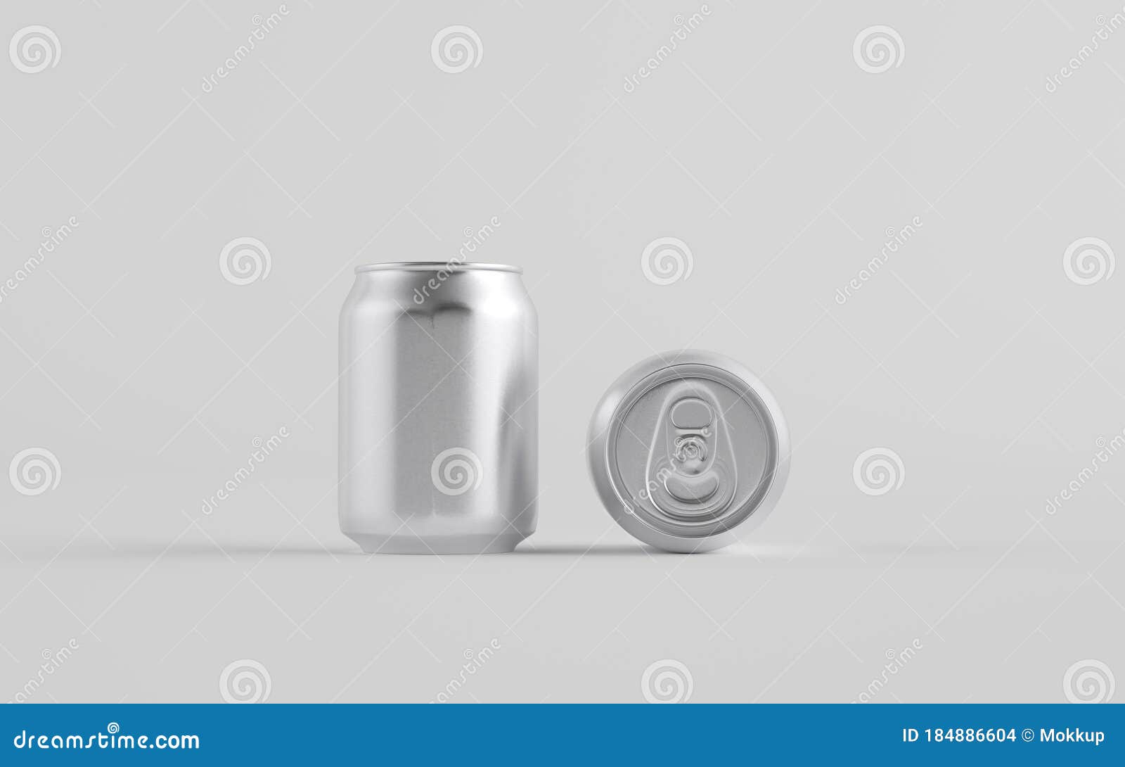 8 Oz. / 250ml Stubby Aluminium Beverage Can Mockup - Two Cans. 3D ...