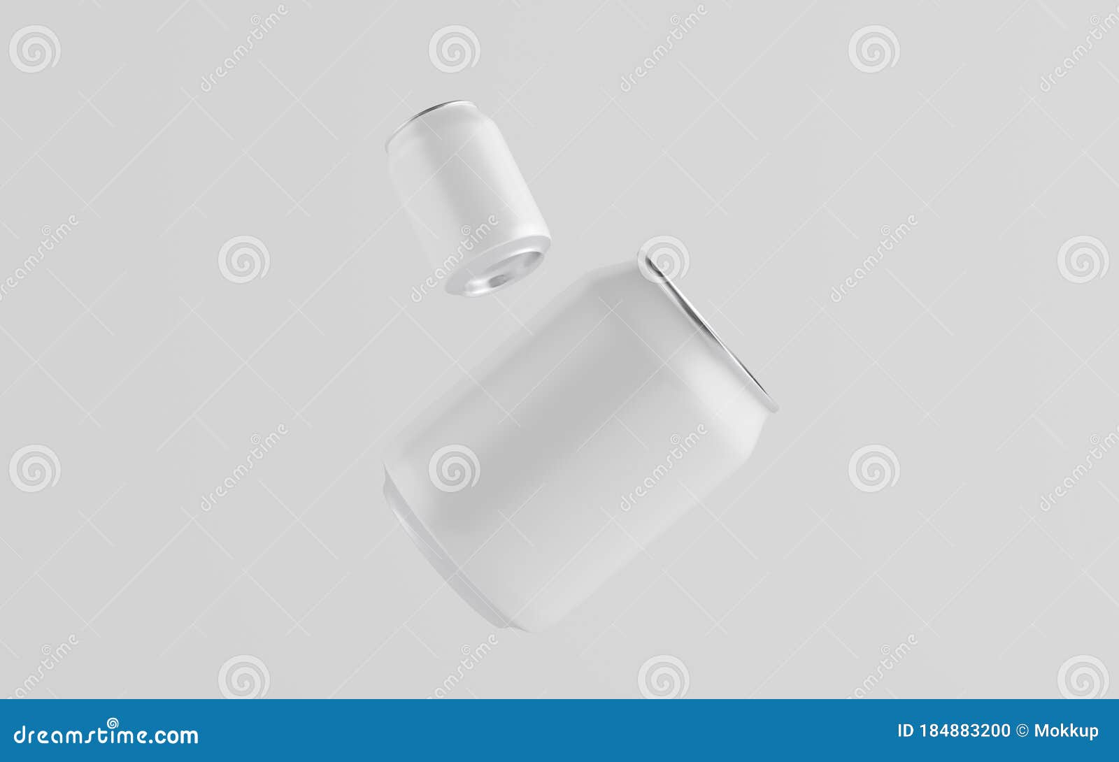 8 Oz. / 250ml Stubby Aluminium Beverage Can Mockup - Two Floating Cans ...