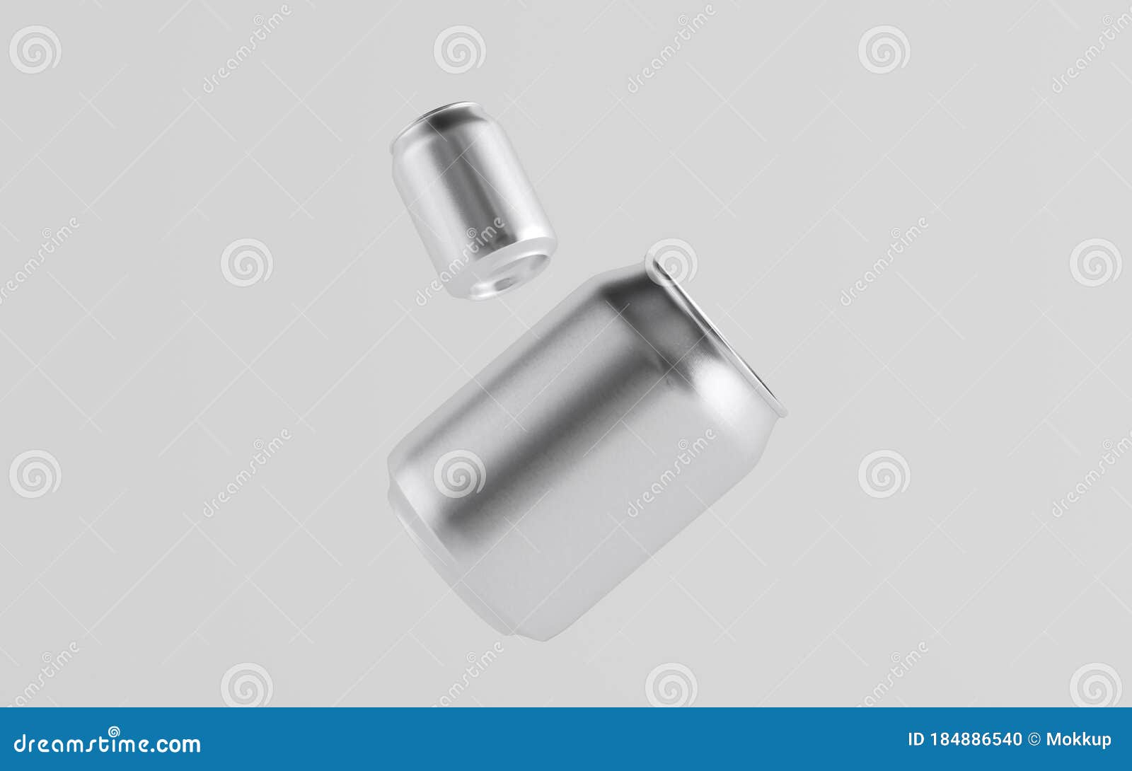 8 Oz. / 250ml Stubby Aluminium Beverage Can Mockup - Two Floating Cans ...