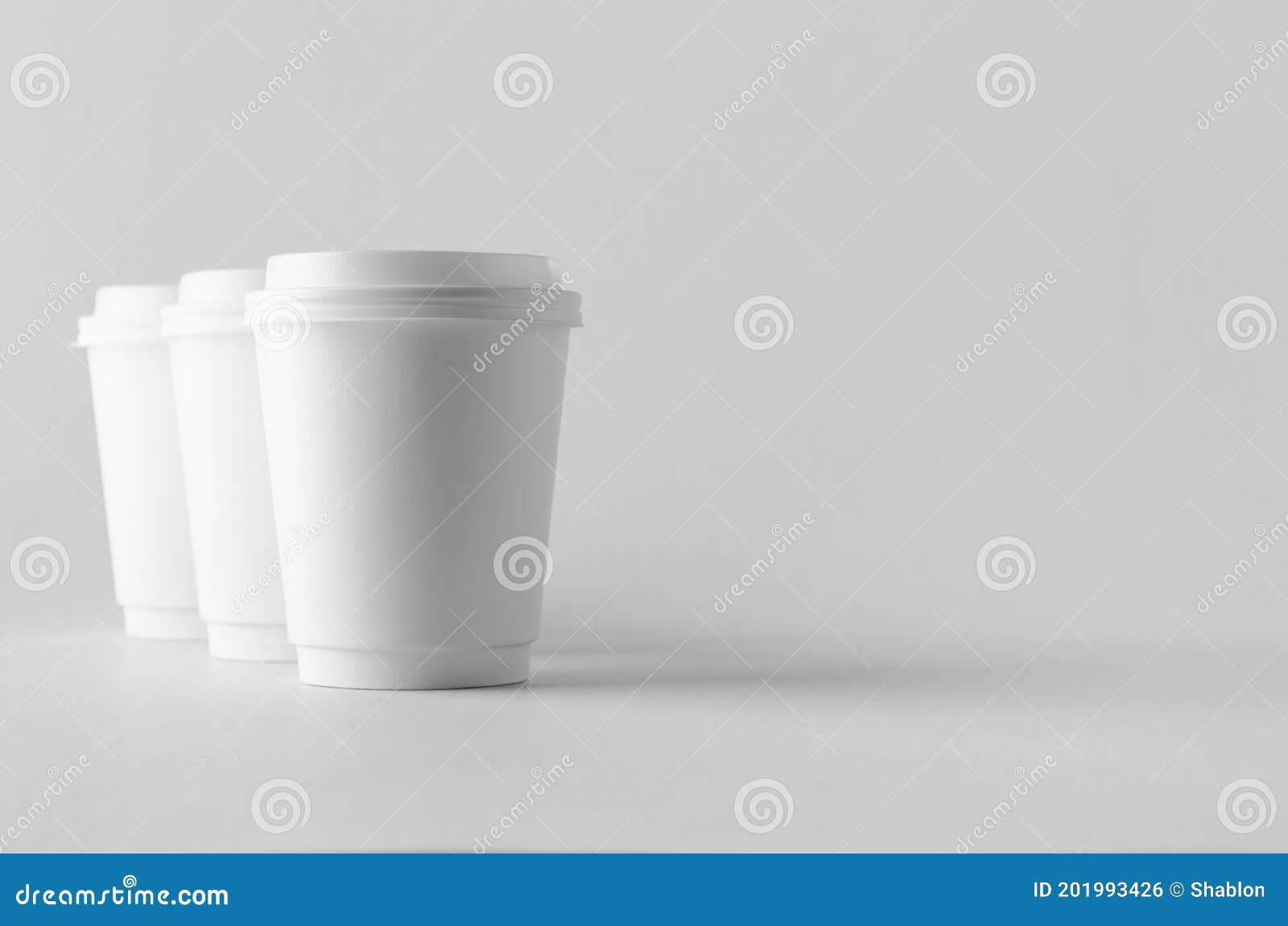 8 Oz. White Double Wall Coffee Paper Cup Mock-up with Lid Stock Photo ...