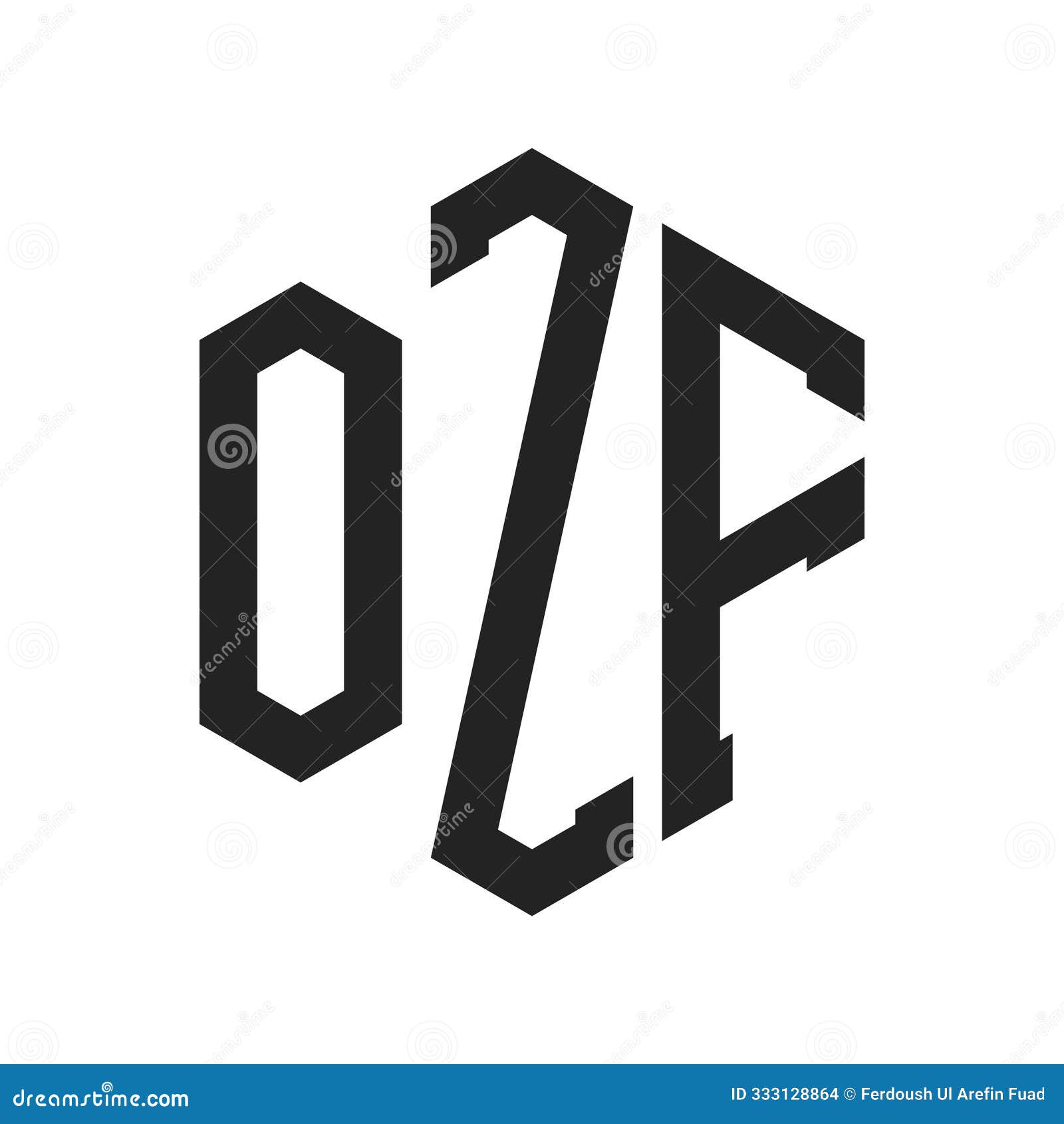 OZF Logo Design. Initial Letter OZF Monogram Logo Using Hexagon Shape ...