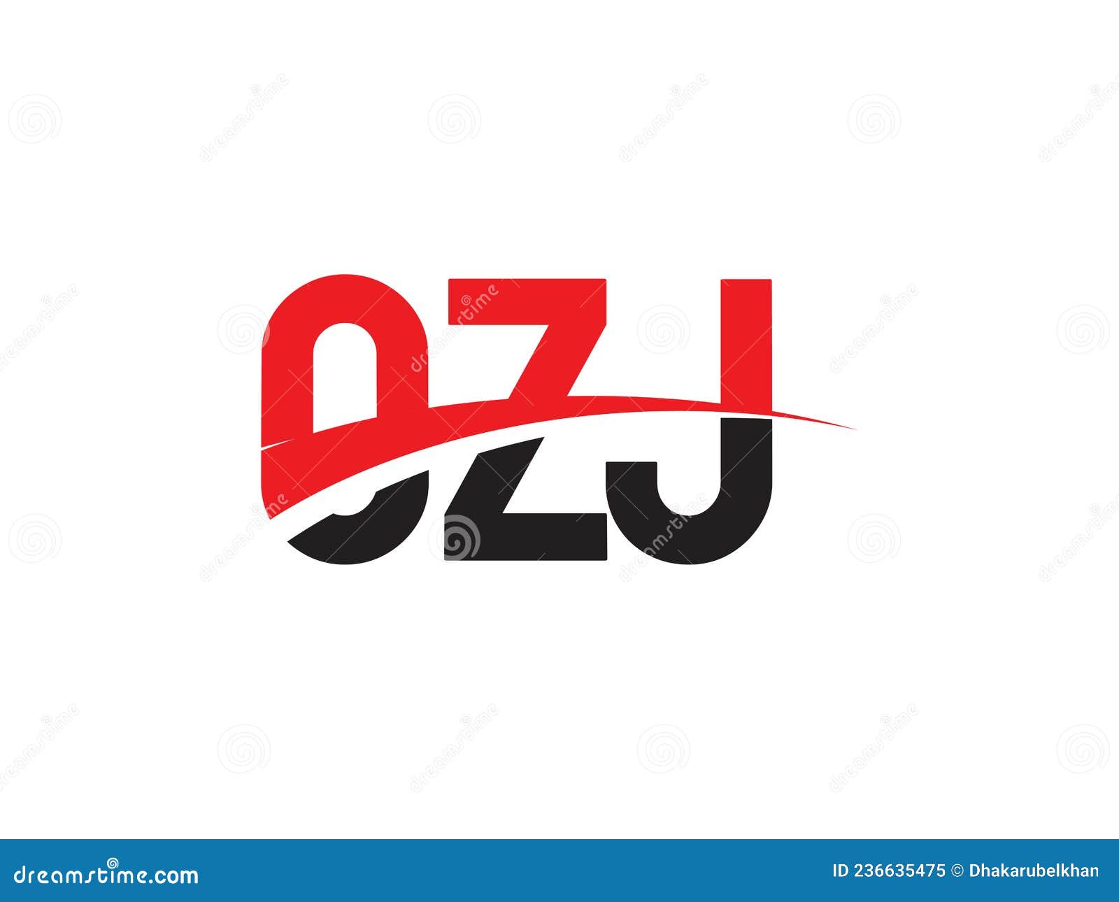 OZJ Letter Initial Logo Design Vector Illustration Stock Vector ...