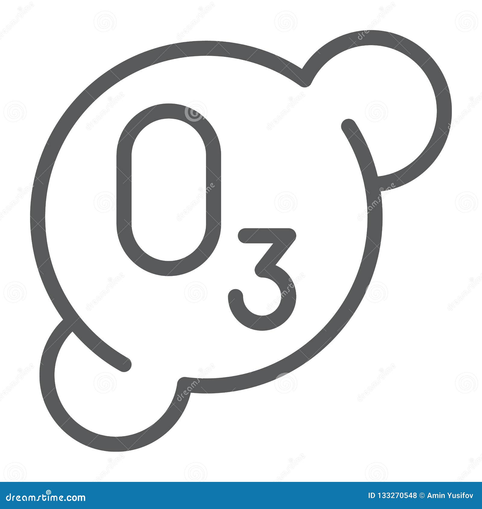 Ozone Molecule Model Set Isolated On Transparent Background. Vector ...