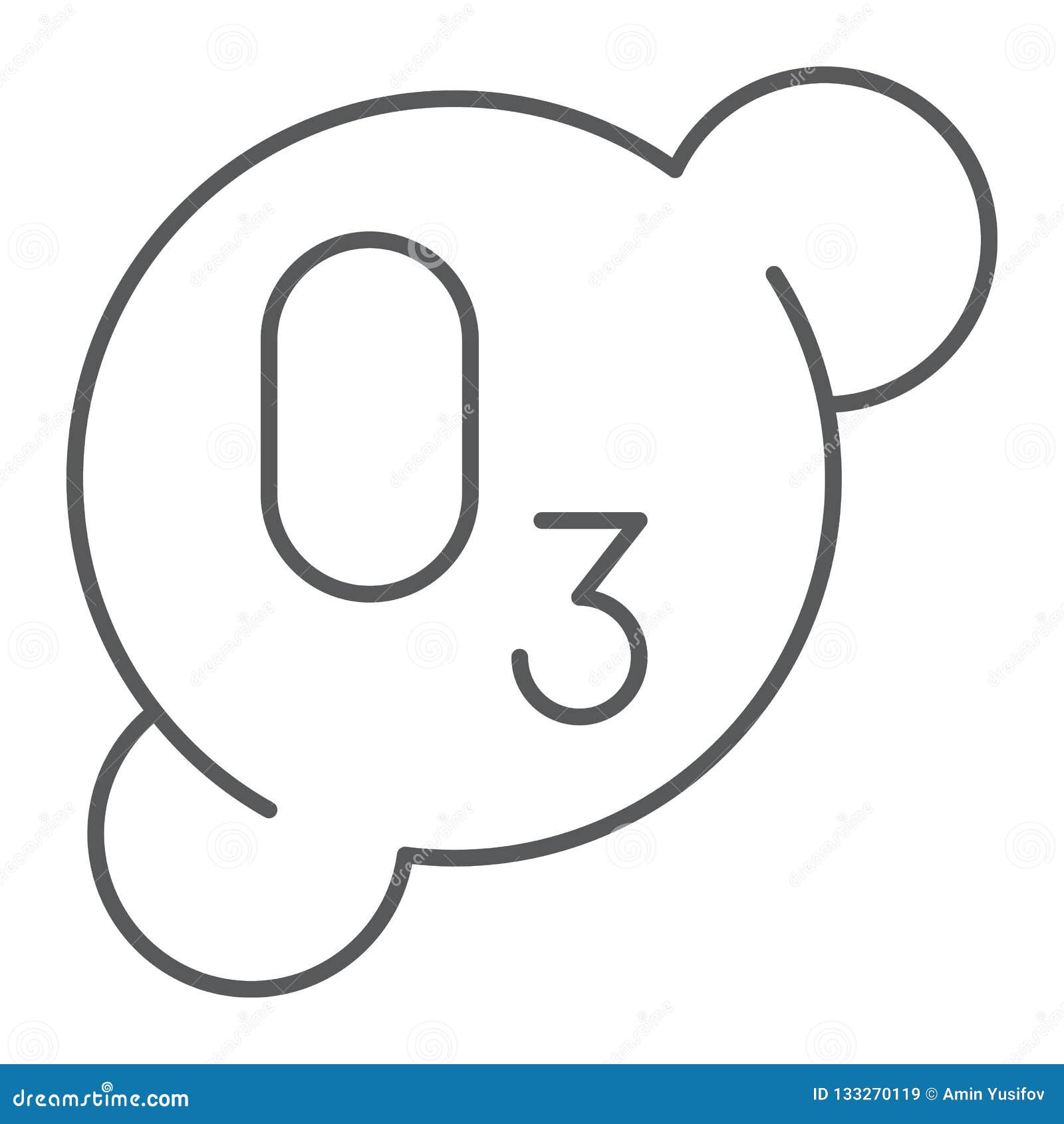 Ozone Molecule Model Set Isolated On Transparent Background. Vector ...