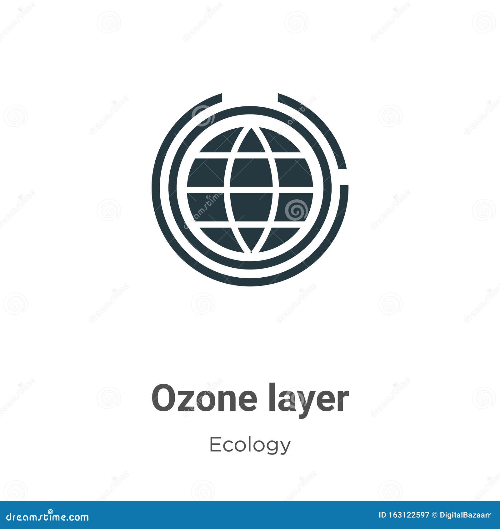 Ozone Layer Vector Icon on White Background. Flat Vector Ozone Layer ...