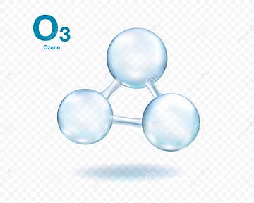 Ozone Molecule Model Set Isolated on Transparent Background. Vector ...