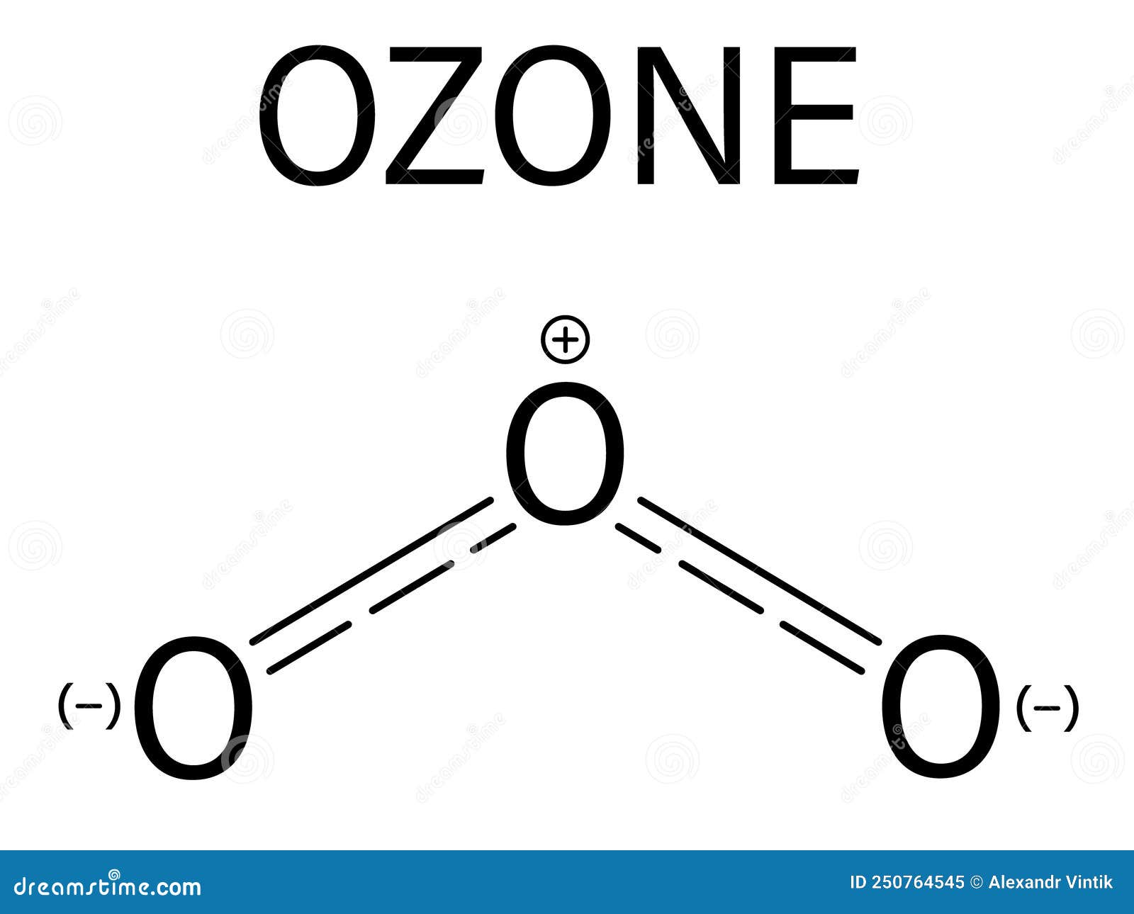 Ozone Or Trioxygen, O3 Molecule, Chemical Structure. Skeletal Formula ...
