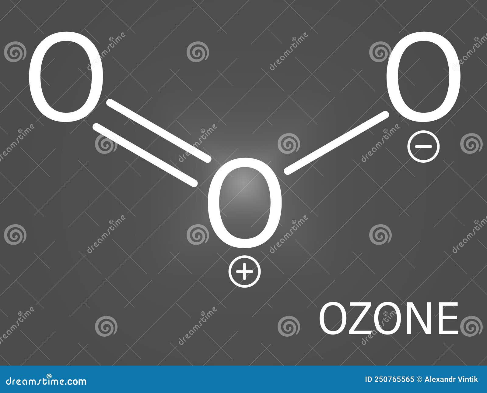 Ozone Or Trioxygen, O3 Molecule, Chemical Structure. Skeletal Formula ...