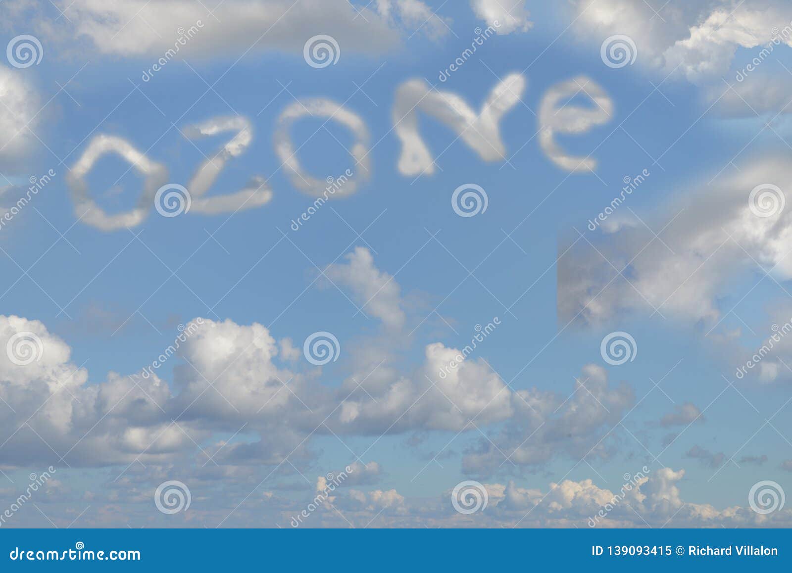 Ozone Written in the Sky with Clouds Stock Image - Image of written ...