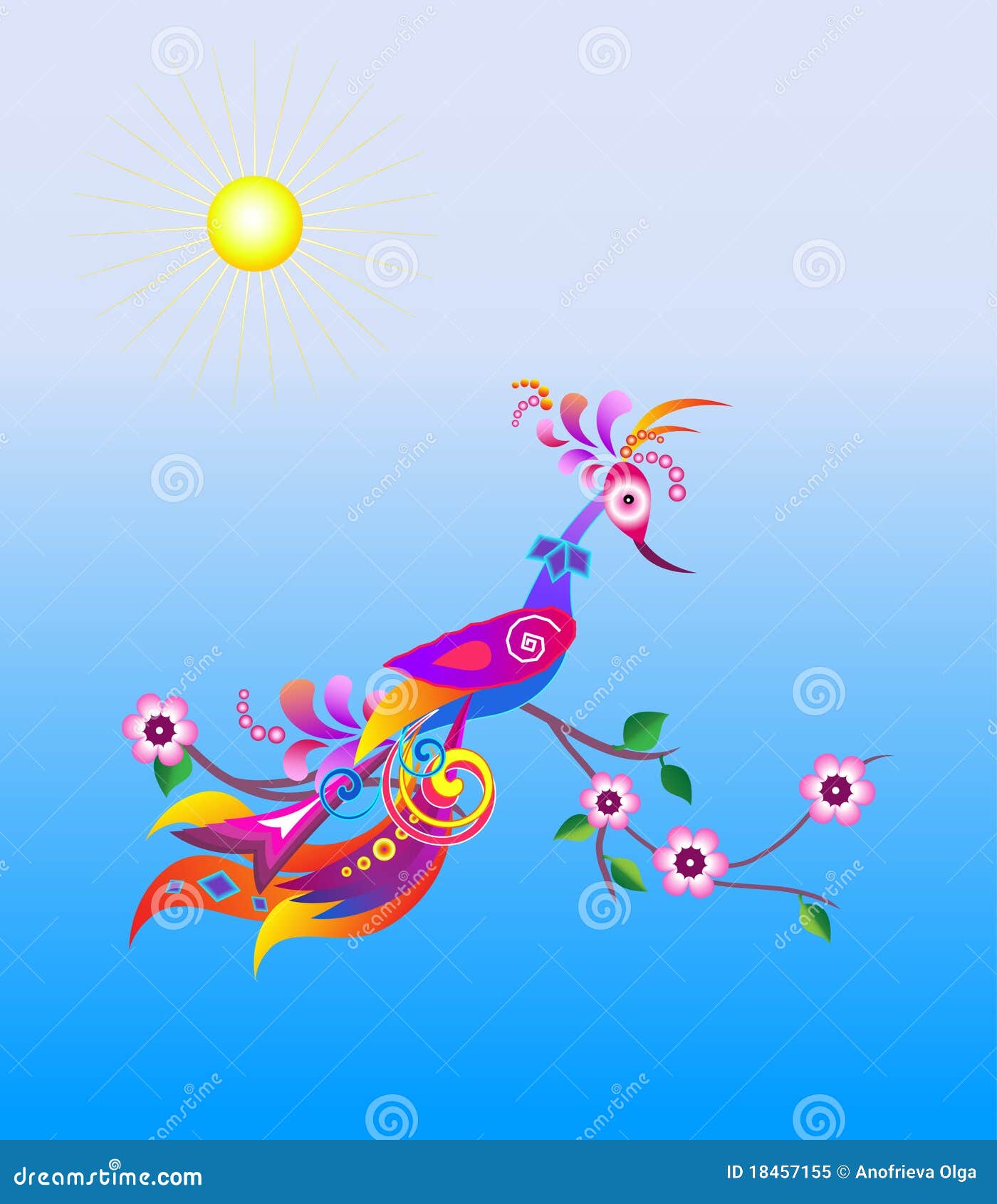 Pájaro abstracto brillante ilustración del vector. Ilustración de ...