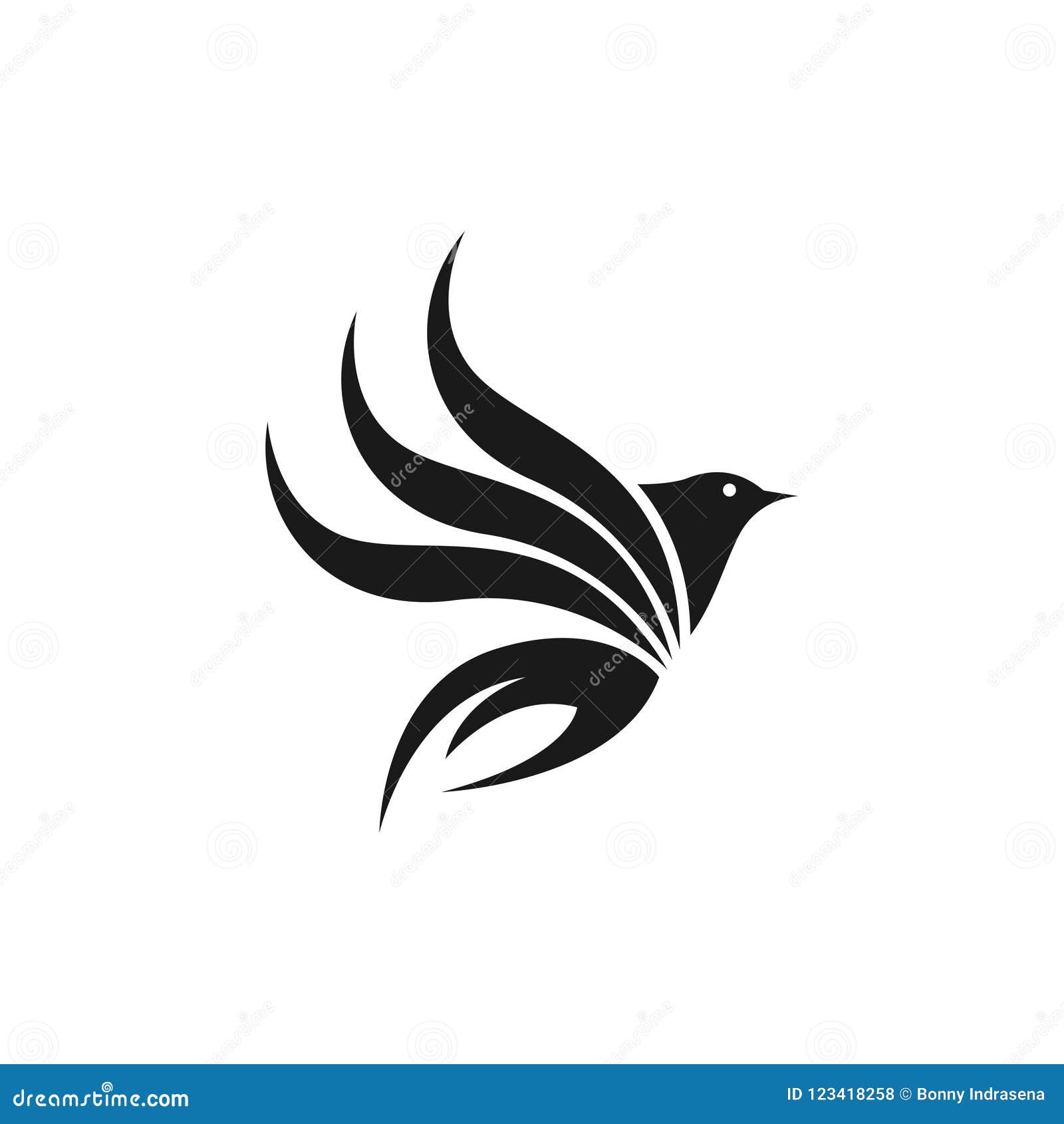 Pájaro Logo Template Design Plano Ilustración del Vector - Ilustración ...