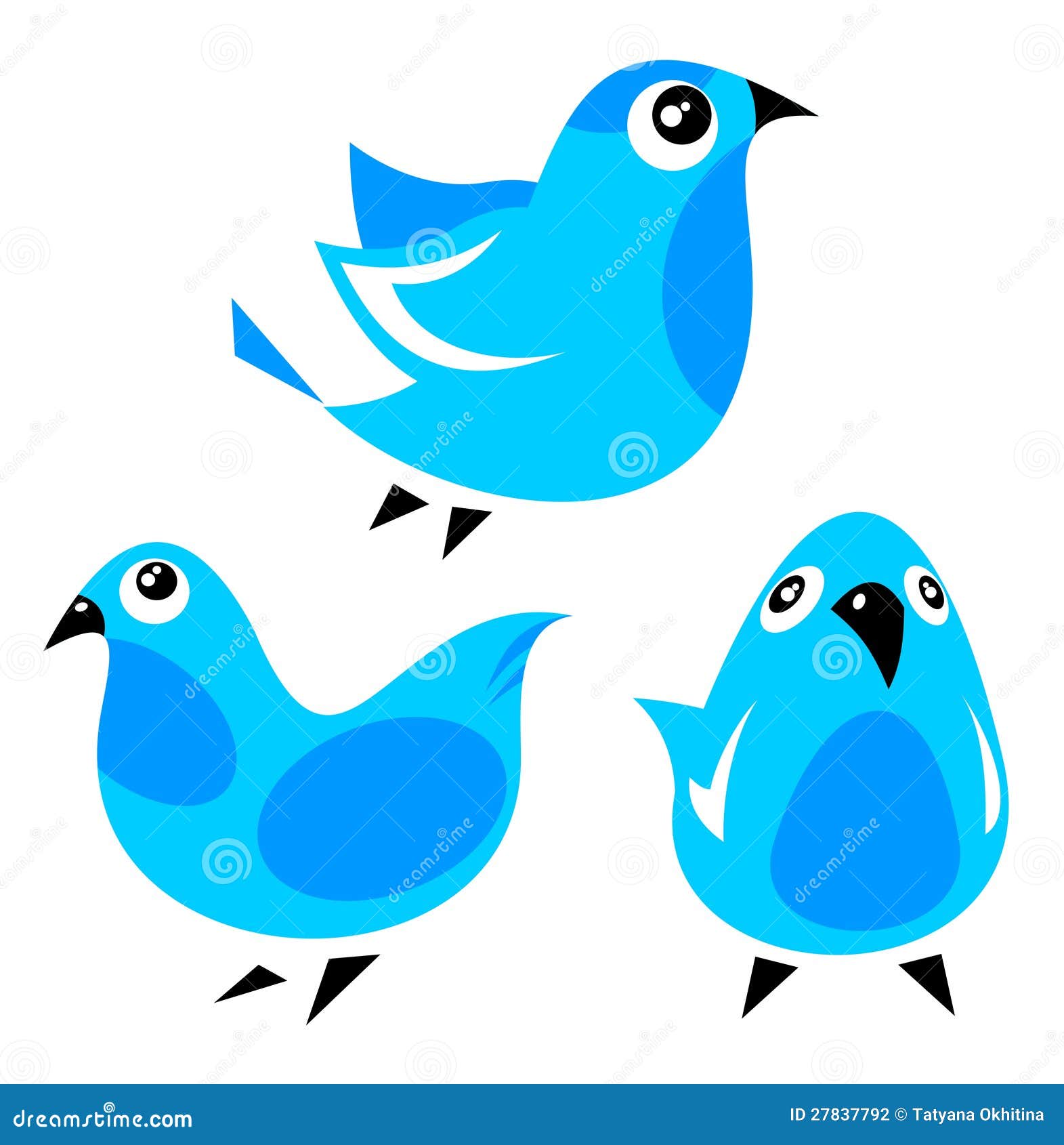 Pájaros azules ilustración del vector. Ilustración de azul - 27837792