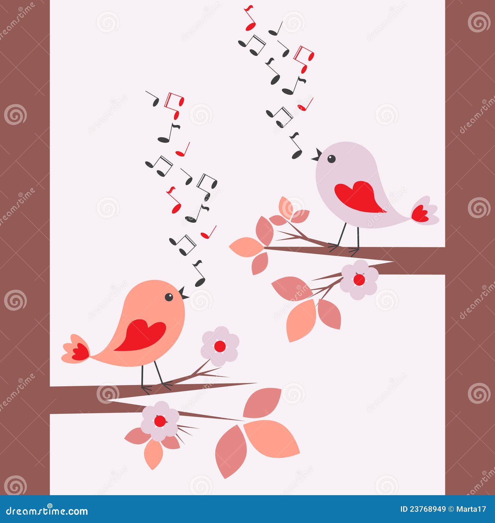 Pájaros lindos que cantan ilustración del vector. Ilustración de ...