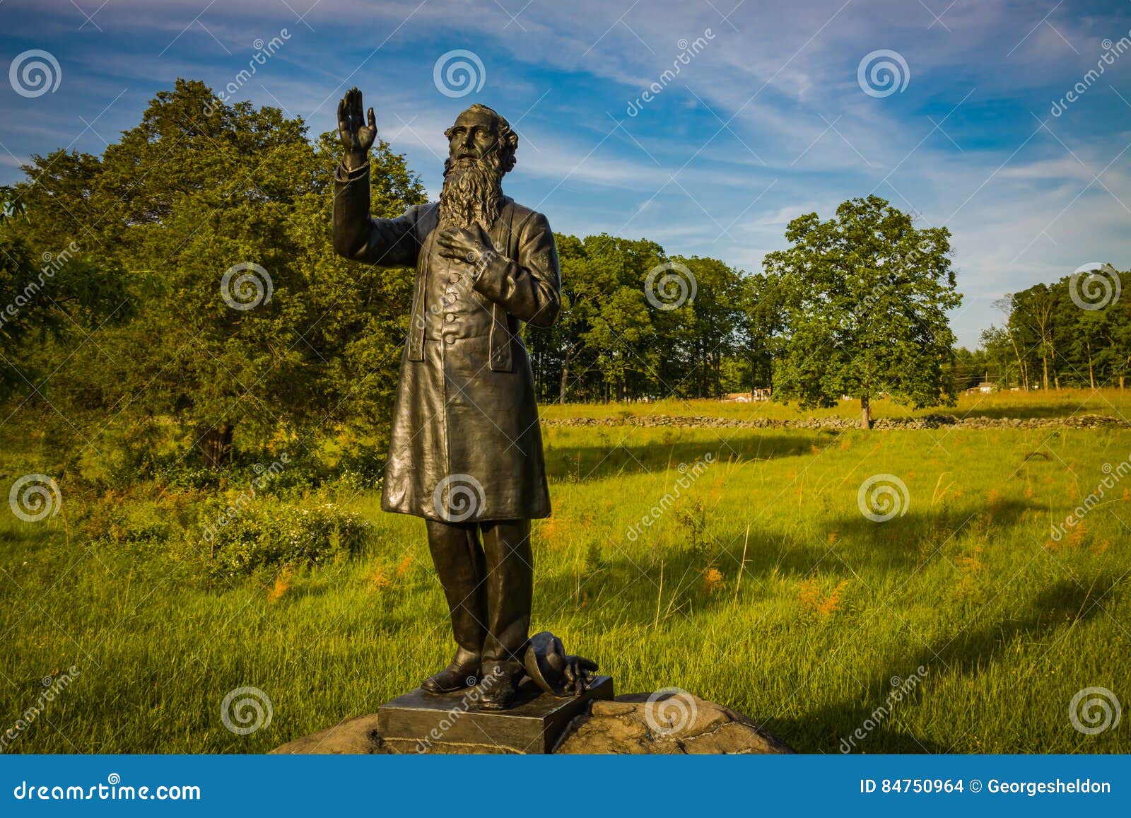 Père William Corby Statue Sur Le Champ De Bataille Image stock ...