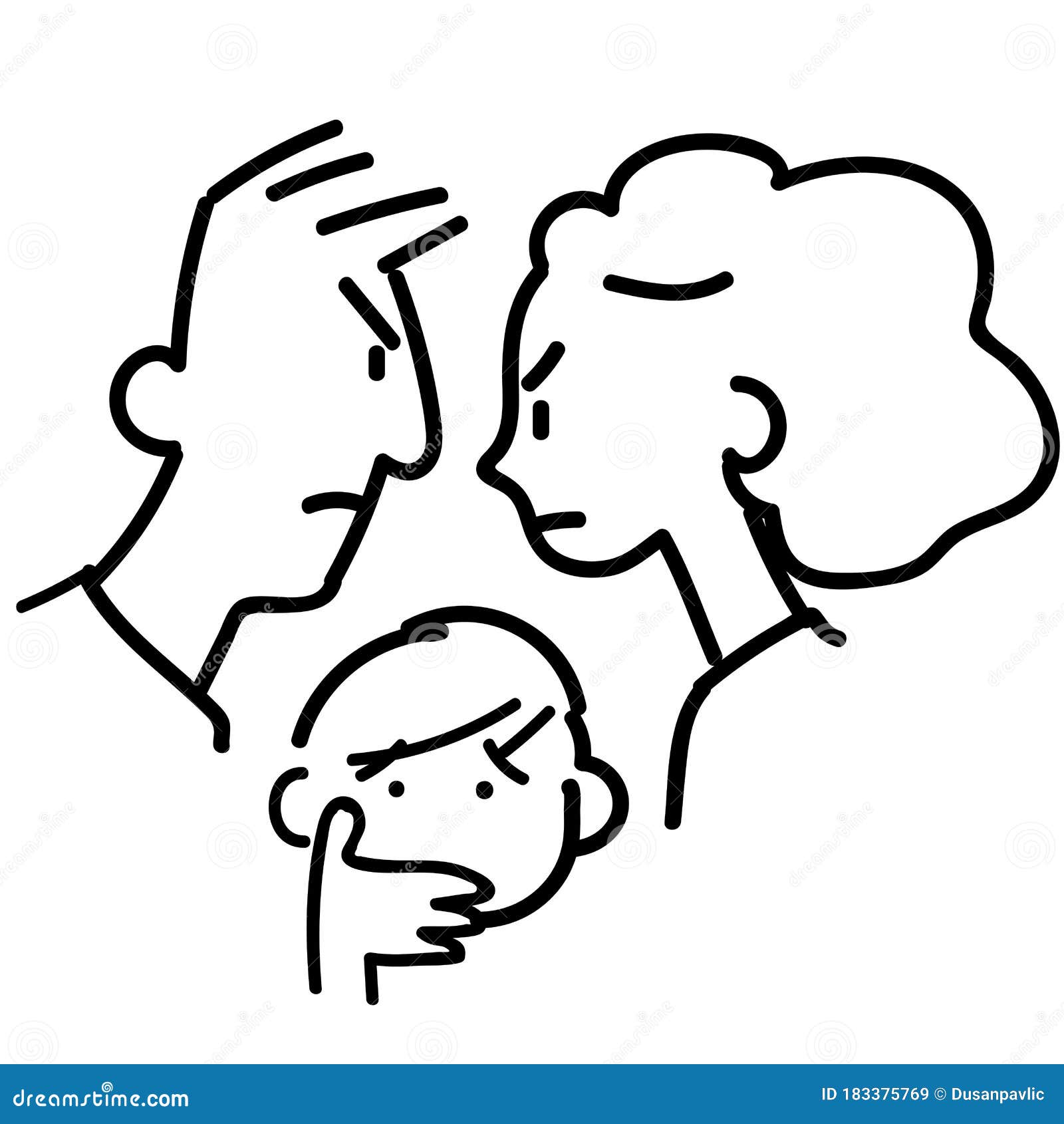 Little Boy between Two Quarreling Parents Stock Vector - Illustration ...