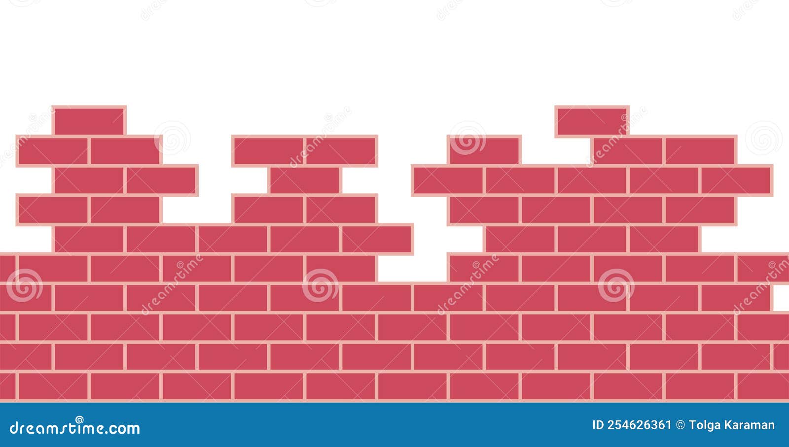 Brick Wall and Bricklaying Building Concept Construction. Stock Vector ...
