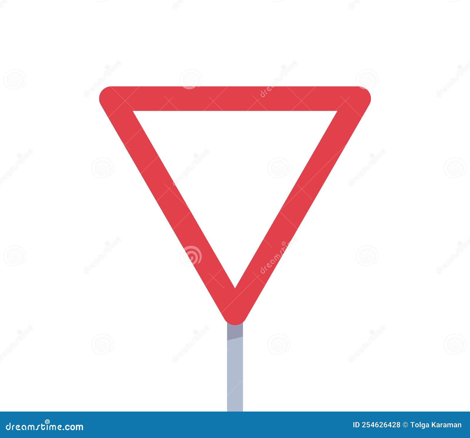 Yield Triangle Sign and Road Traffic Coordination Symbol on White ...