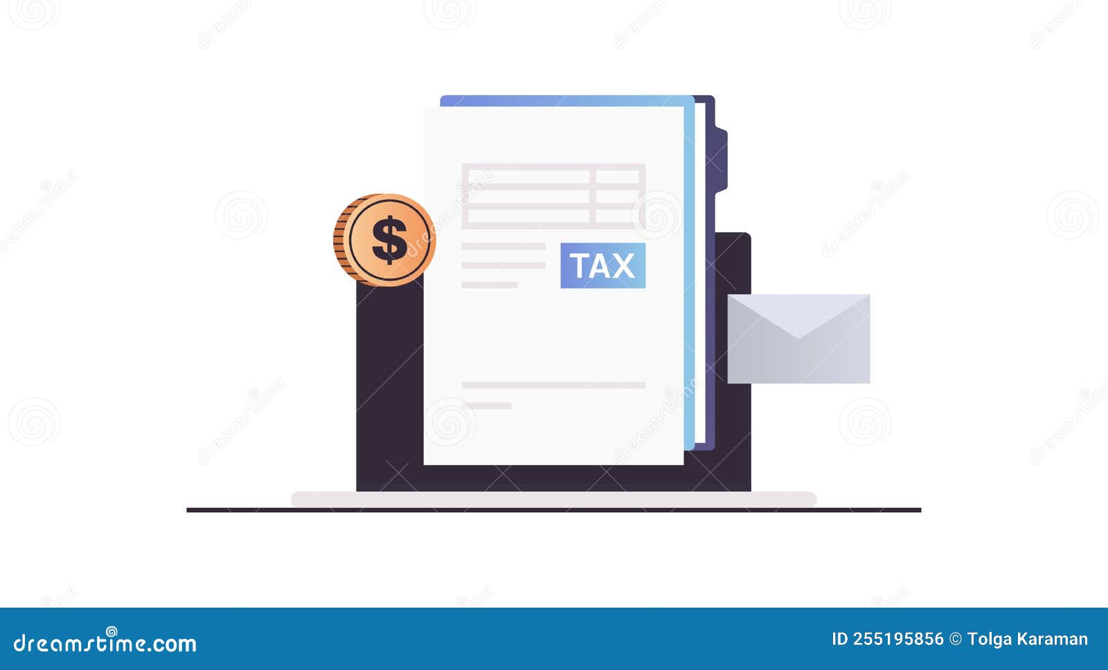 Calculating Invoice For Tax Declaration And Income Tax Return. Cartoon ...