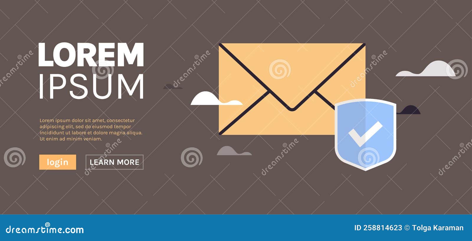 Envelope with Shield Symbol and Mail Data Protection Concept. Stock ...